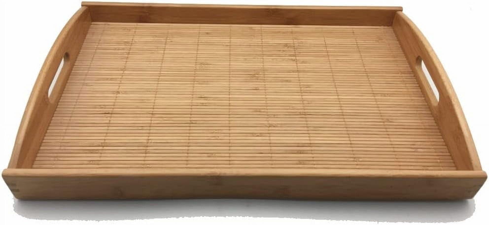 Large Tray with Handle for Tea Lunch Dinner Butler Serving Tray Shelf ...