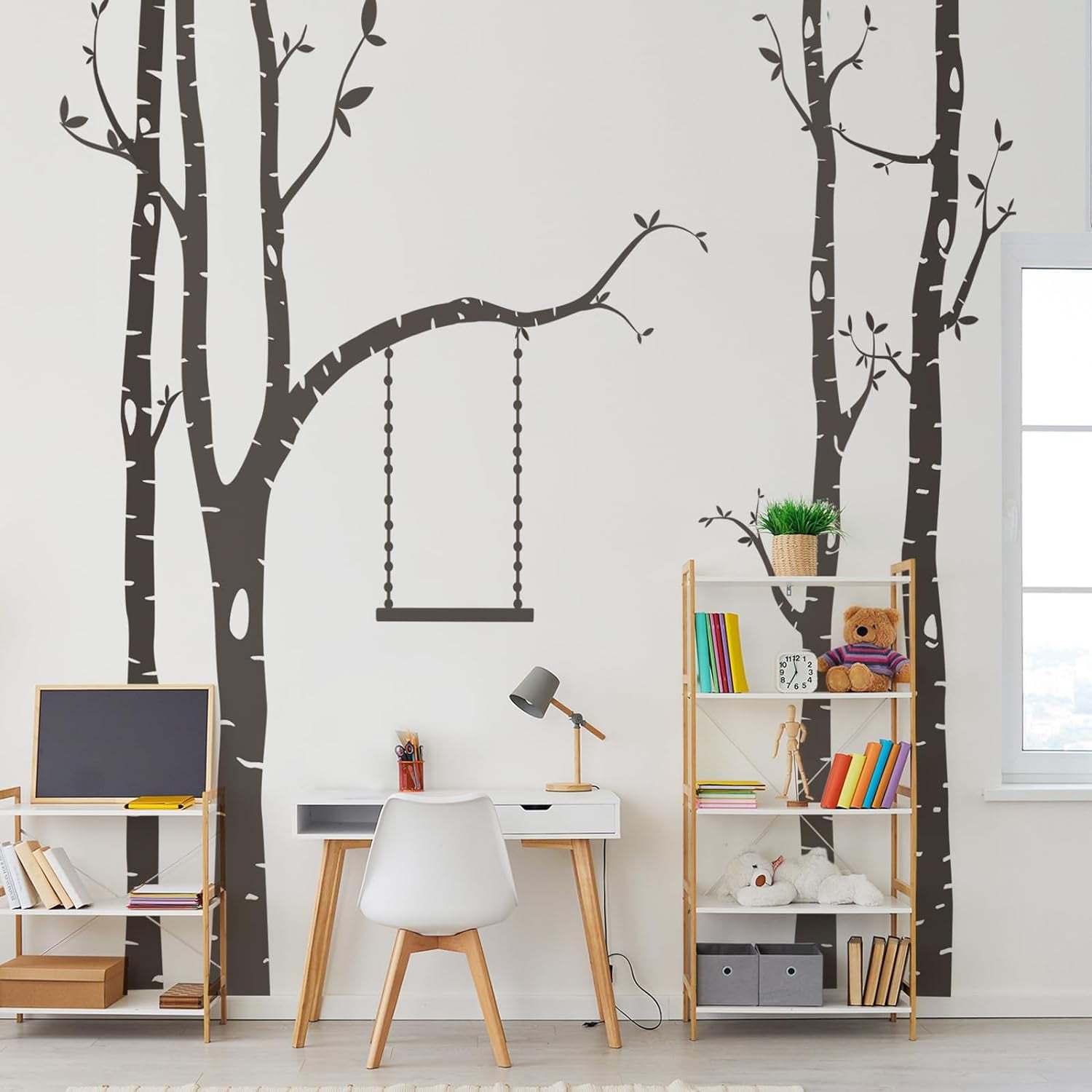 Large Tree Wall Decals Huge Size Birch Tree Forest Wall Art Peel and ...