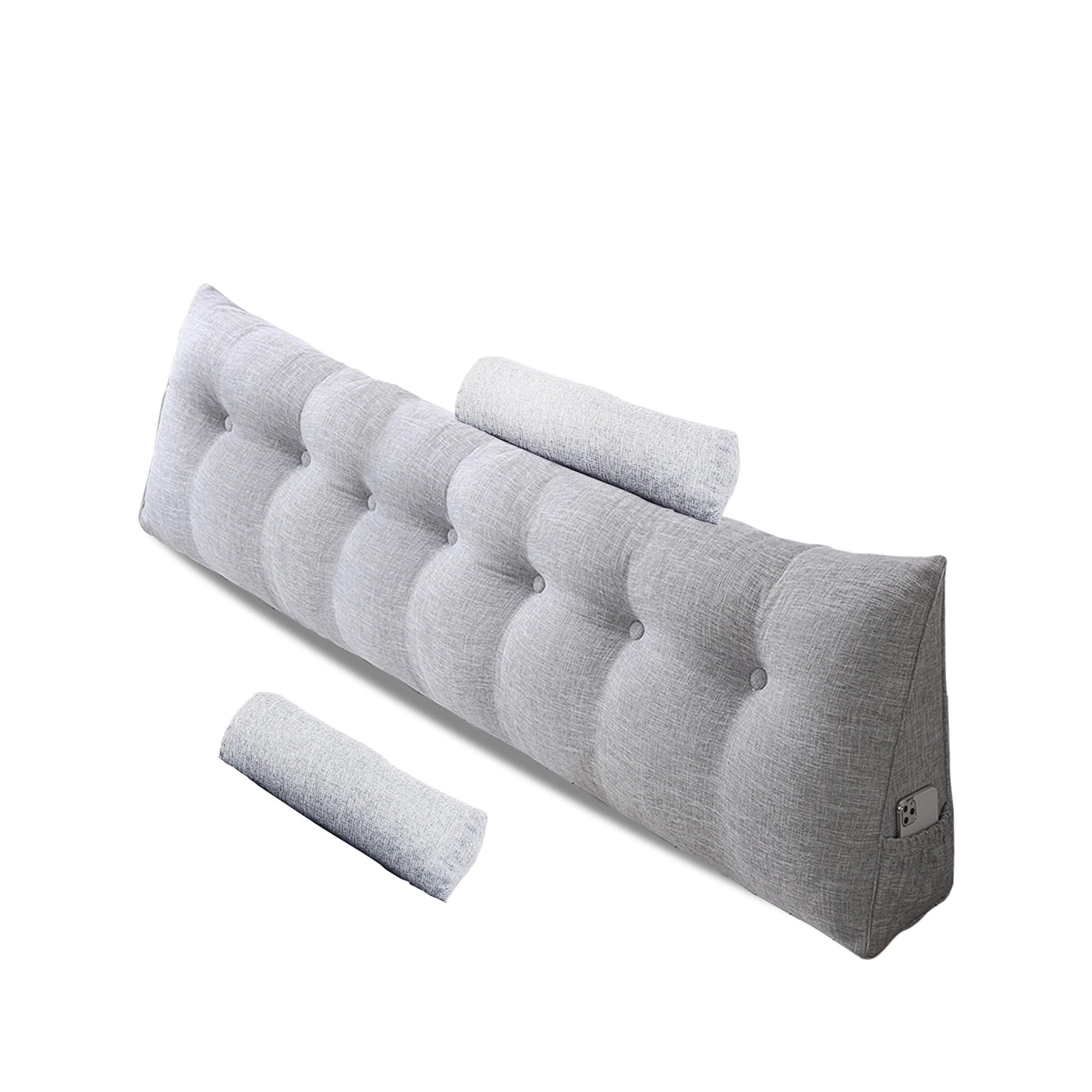 Large Triangular Headboard Pillow with Head Roll Pillow, Backrest ...