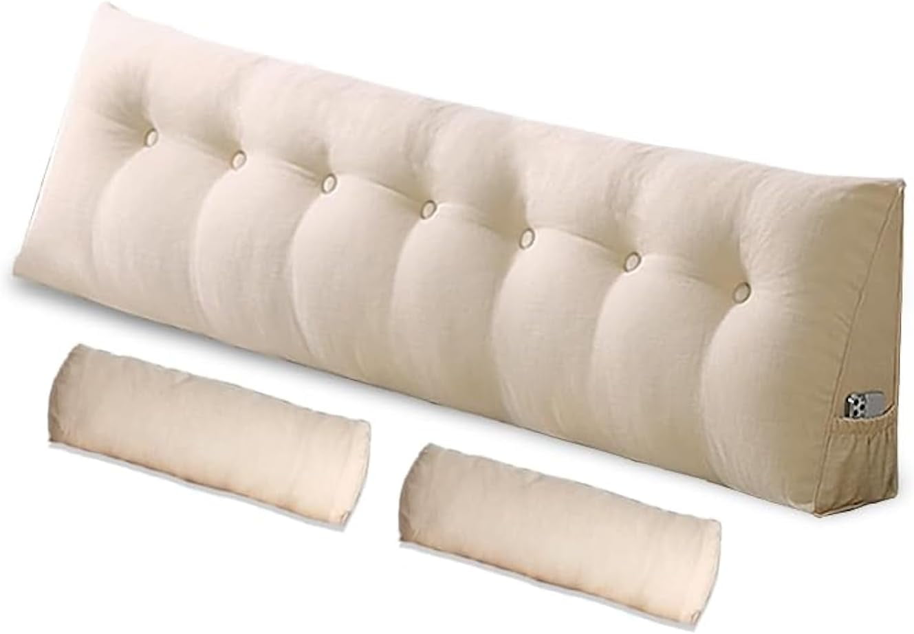 Large Triangular Headboard Pillow with Head Roll Pillow, Backrest ...