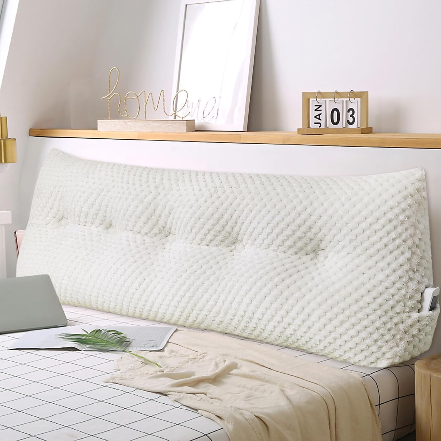 Large Triangular Headboard Wedge Pillow Soft and Supportive Headboard ...