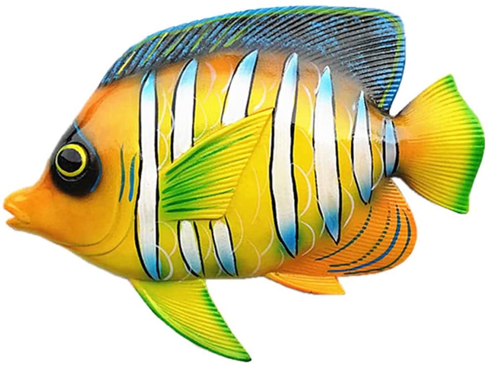 Large Tropical Fish Wall Art Decor Sculpture Hanging for Indoor Bedroom ...