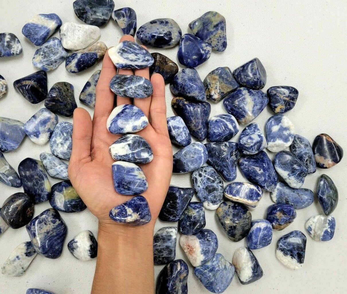 Large Tumbled Sodalite Crystals Blue Healing Gemstones Natural Crystal Tumbles - Walmart.com