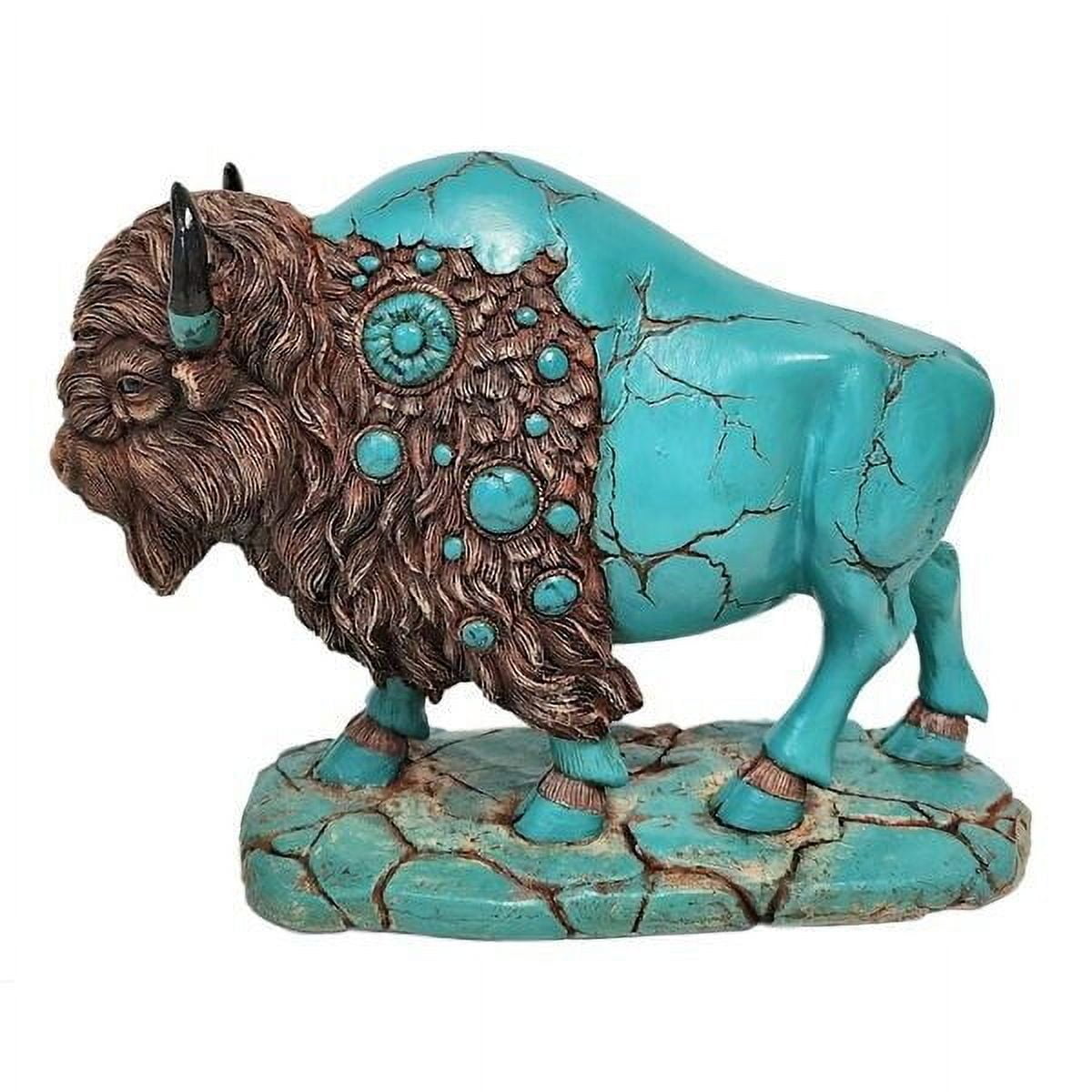 Large Turquoise AMERICAN BISON Resin Figurine, by DeLeon Collections ...