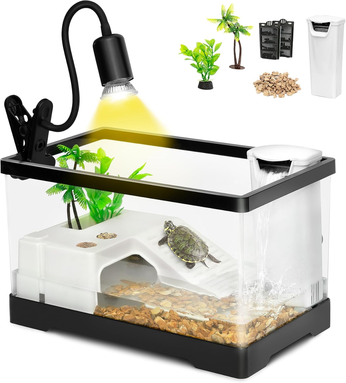Large Turtle Tank Kit All in One Indoor PC Aquarium Red Eared Slider ...
