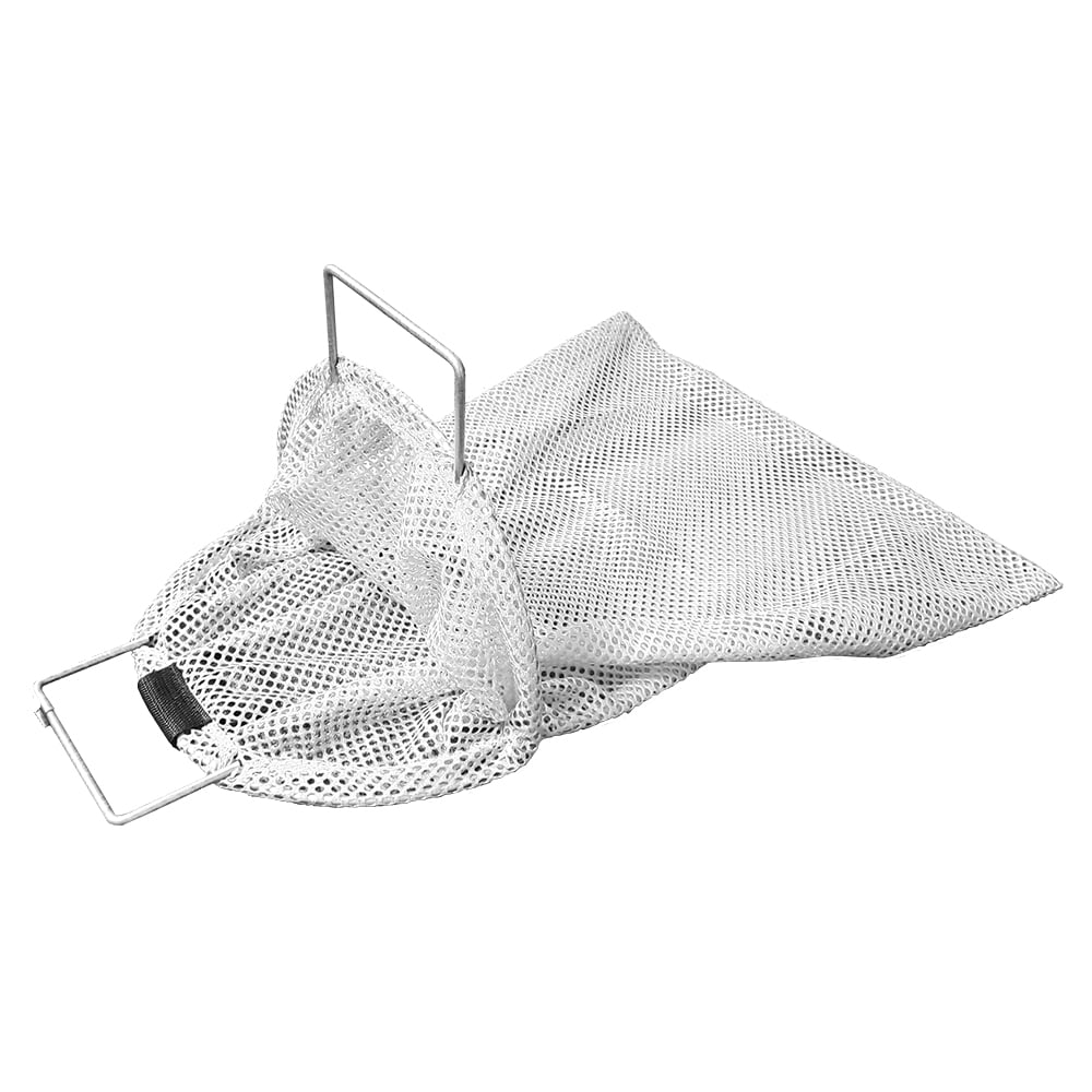 24x28 Large Galvanized Wire Handle Mesh Catch Bag with D-Ring, White ...