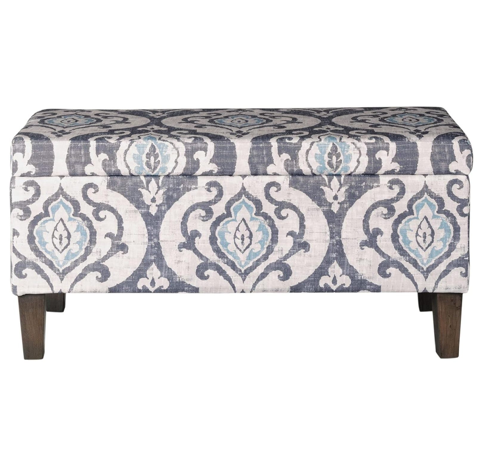 Large Upholstered Rectangular Storage Ottoman Bench with Hinged Lid ...