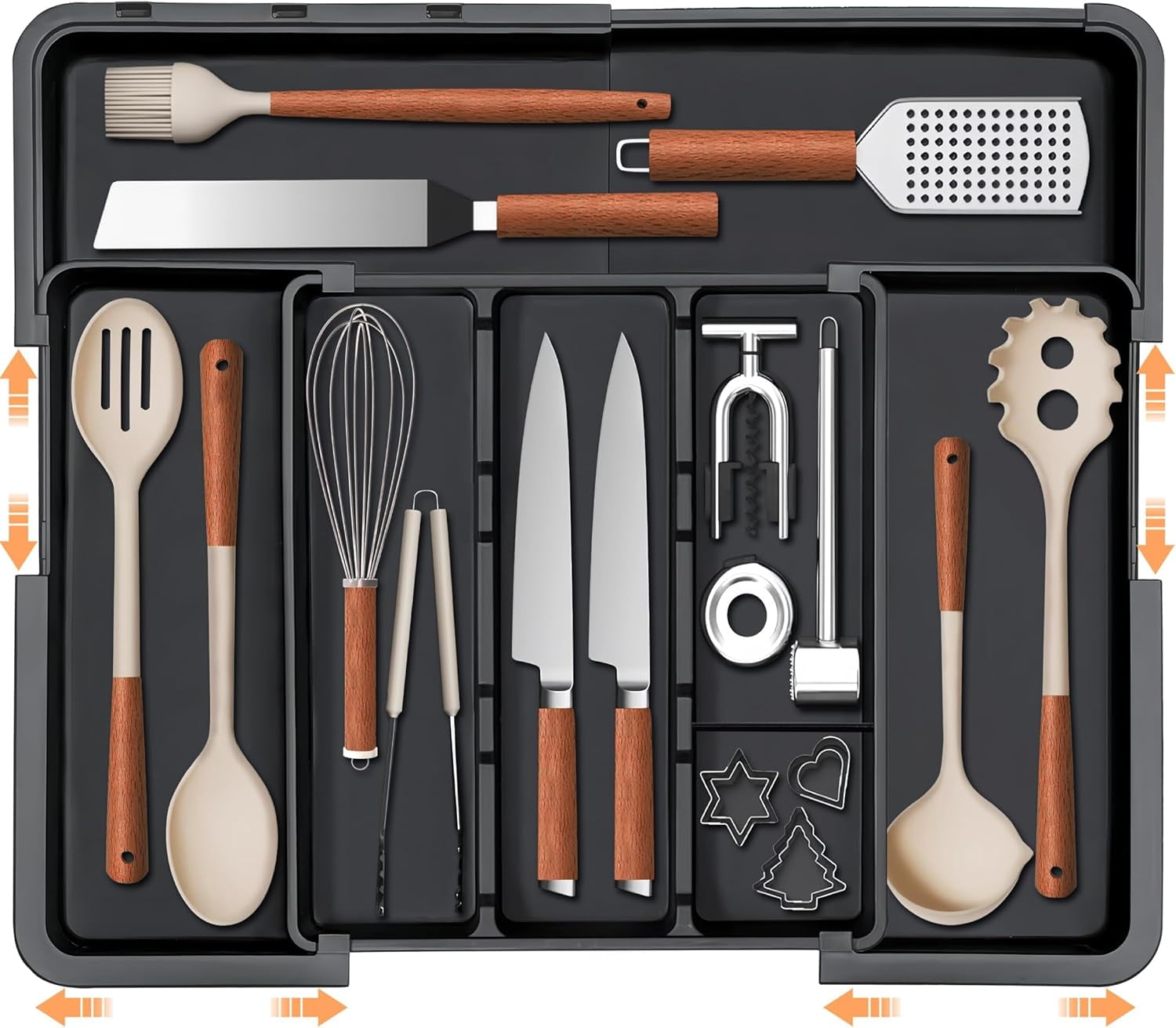 Large Utensil Drawer Organizer Expandable Silverware Organizer for ...