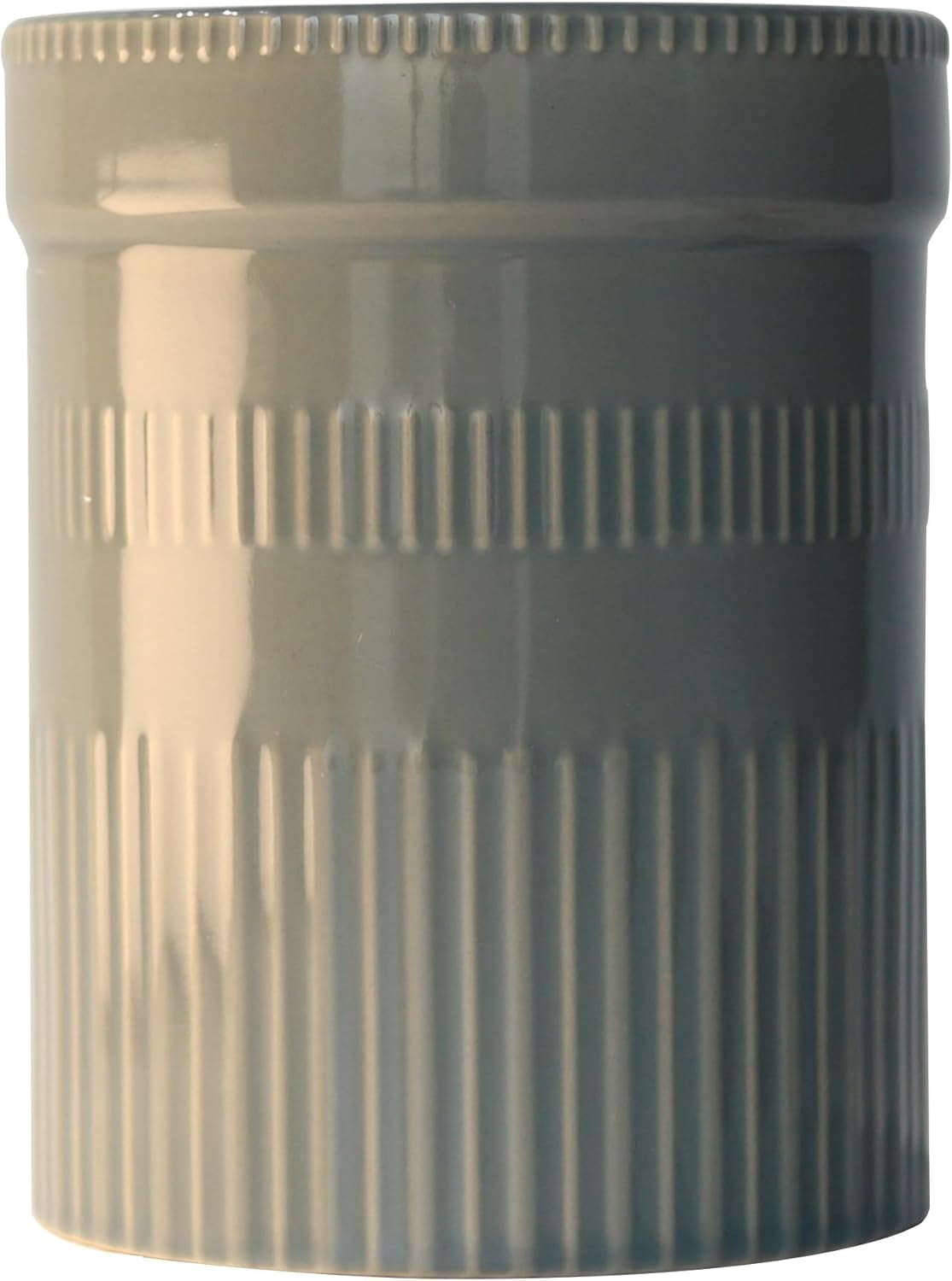 Large Utensil Holder, Sturdy Ceramic Stripes Utensils Crock for Kitchen ...