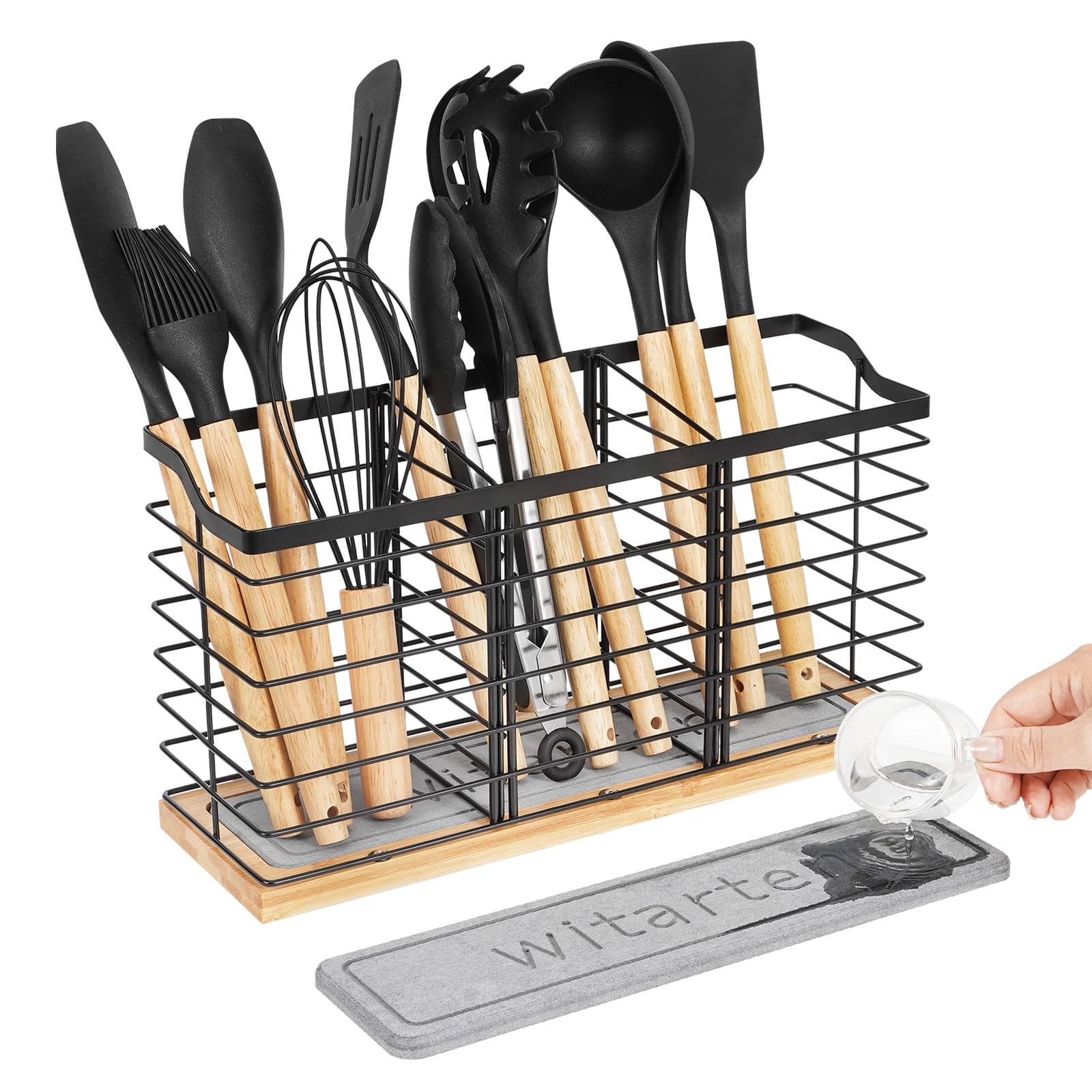 Large Utensil Holder for Kitchen Counter:Kitchen Cooking Utensil Holder ...