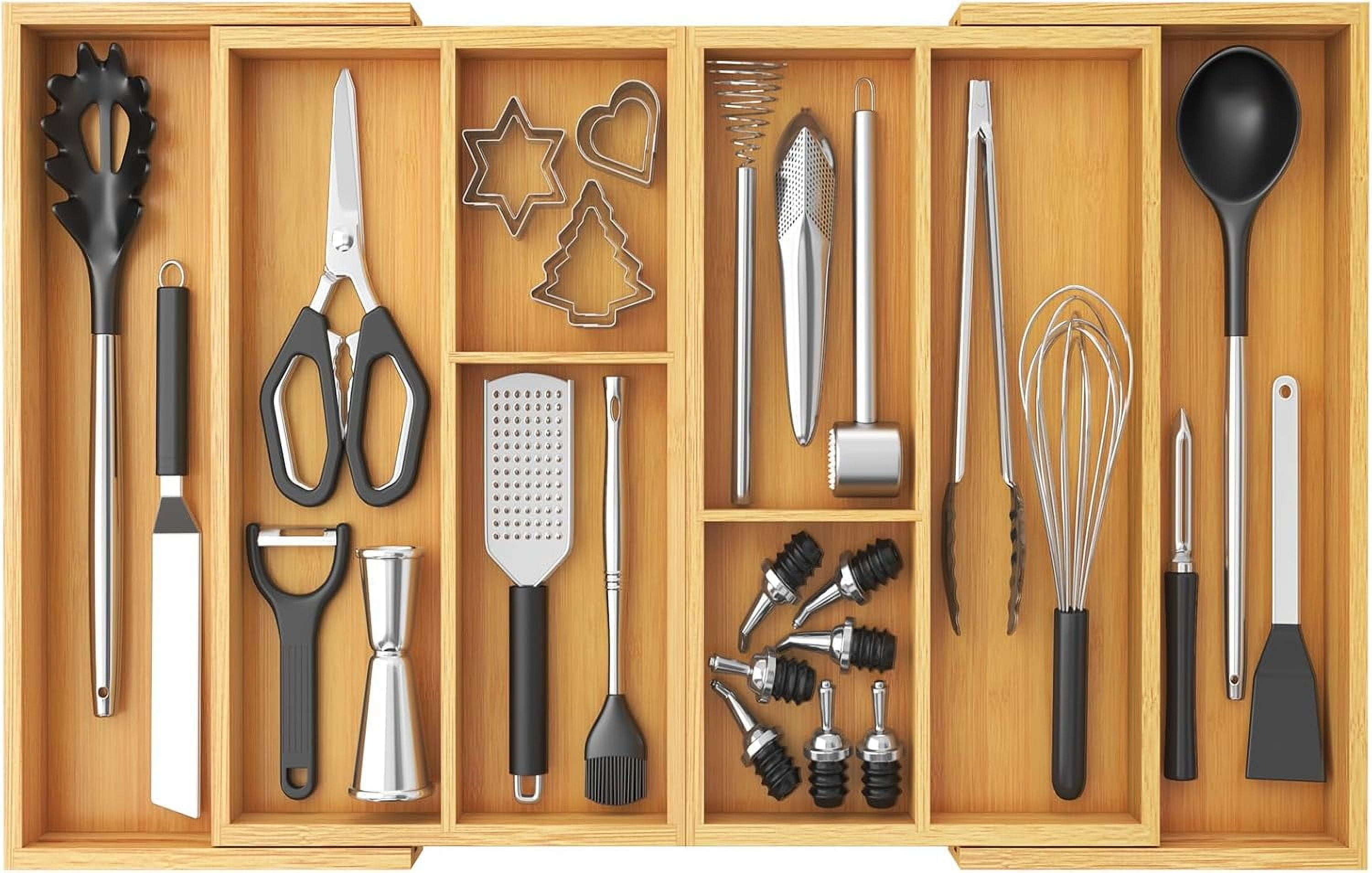 Large Utensil Organizer for Kitchen Drawer, Expandable 21.4 to 36 ...