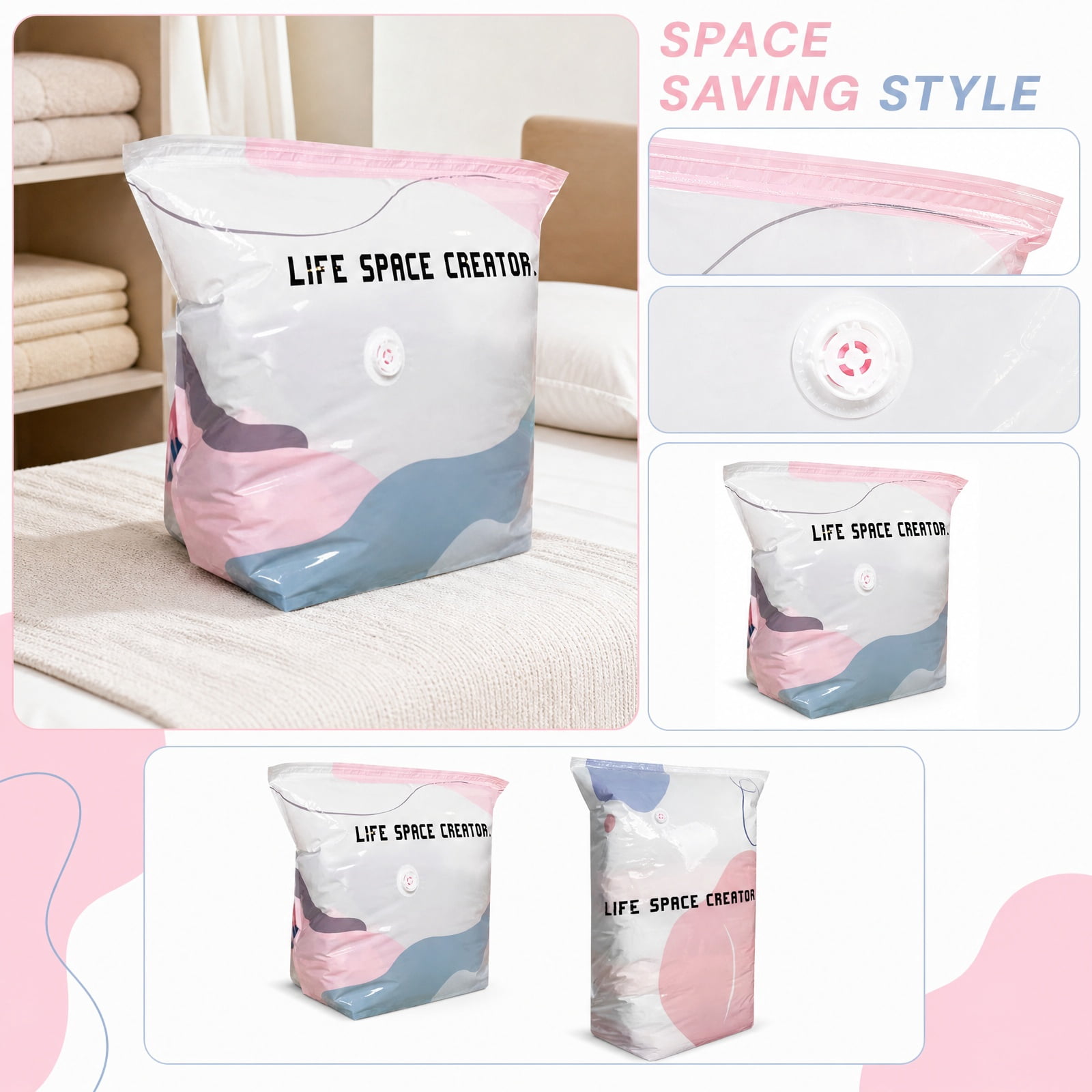 Large Vacuum Storage Bag for Clothes Comforters Bedding Space Saving ...