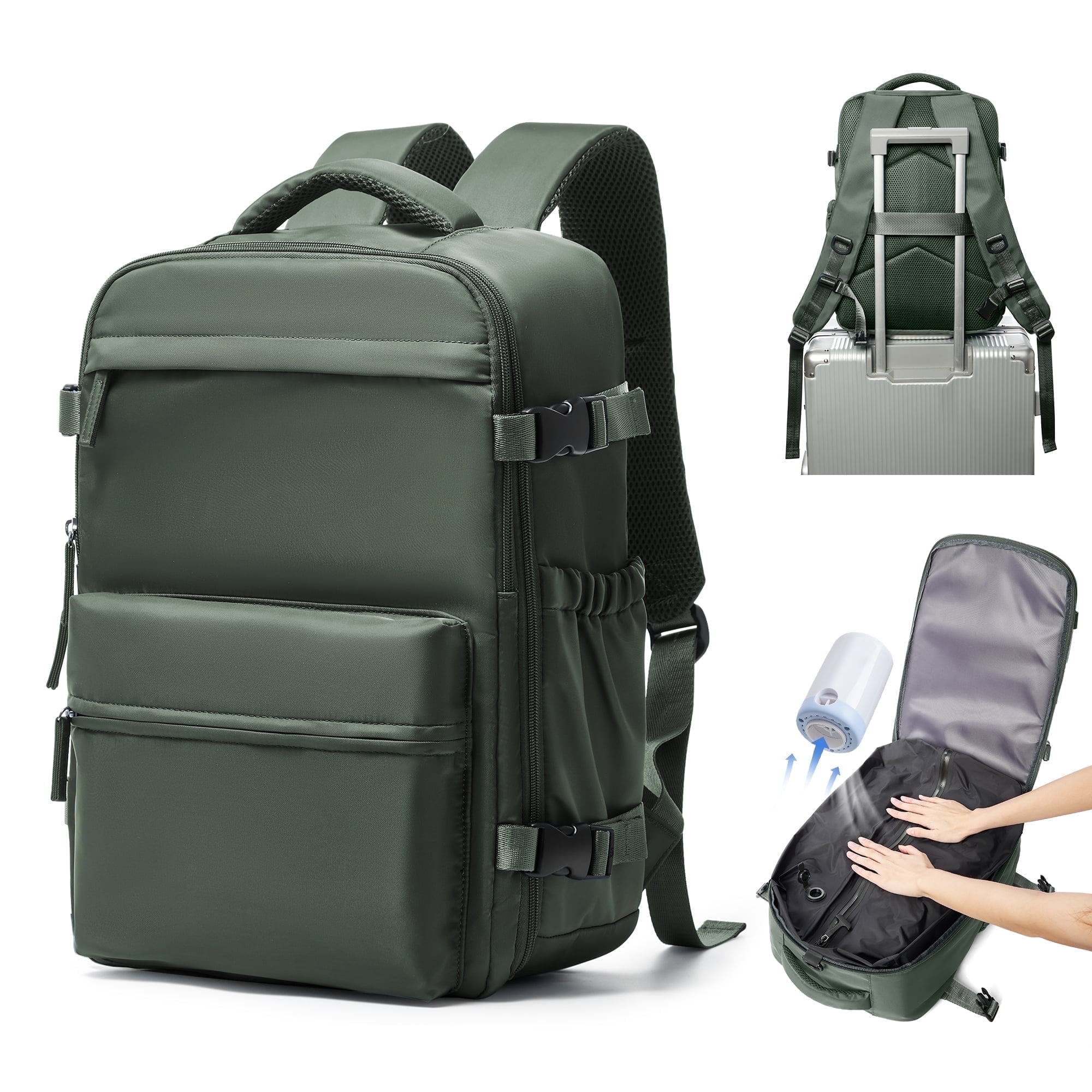 Large Vacuum Travel Backpack with Pump for Women,Airback Personal Item ...