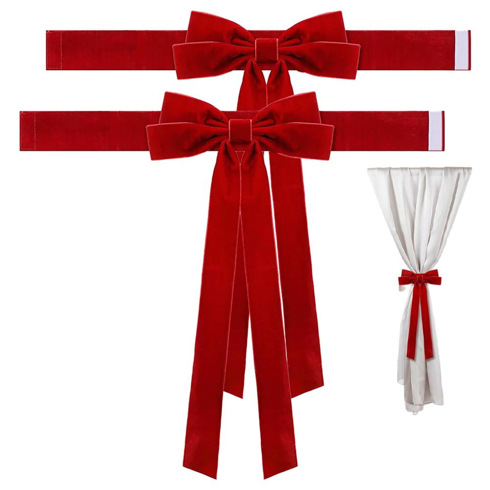 Large Velvet Bows Christmas Tree Topper Decor, 20 x 16 inch Big Red Bow for Christmas ...