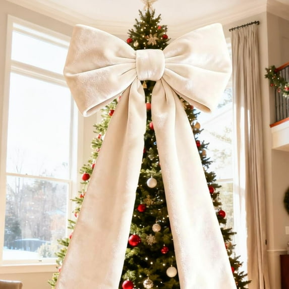Large Velvet Christmas Bow, Christmas Ornaments Xmas Tree Decorations ...
