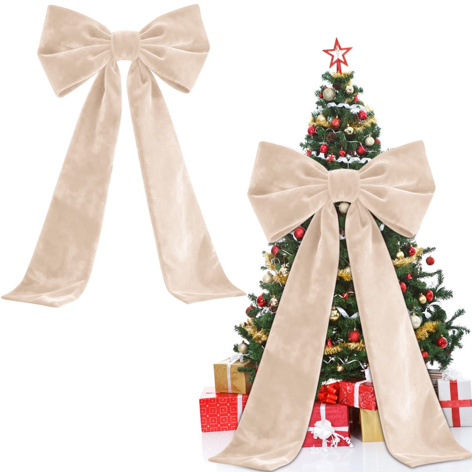 Large Velvet Christmas Bows, Giant Velvet Christmas Tree Topper Bow ...