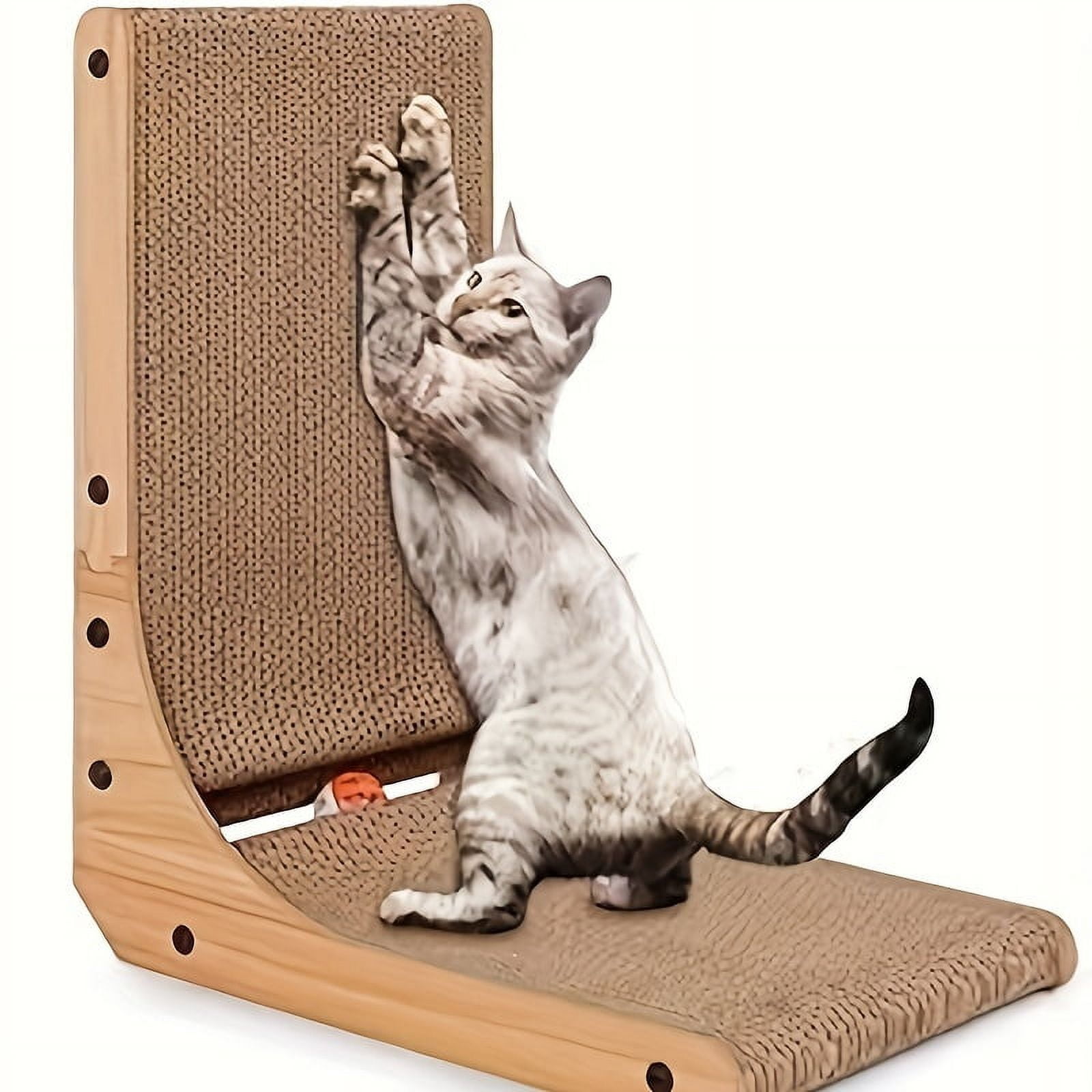 Large Vertical L-shaped Cat Catcher - Cardboard Cat Scratching Board ...