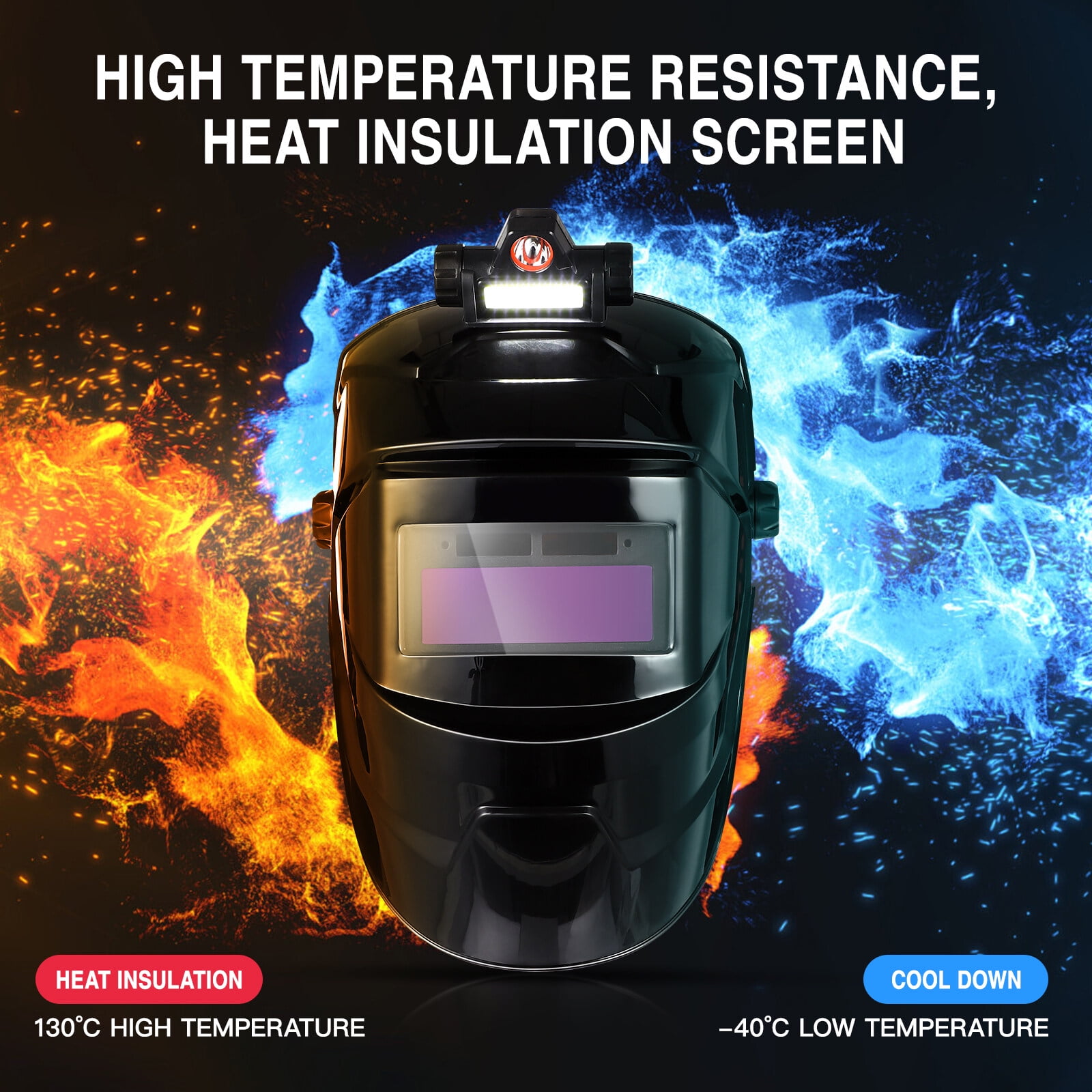 Large Viewing Screen Welding Mask, True Color Solar Automatic Dimming Color Changing Head ...
