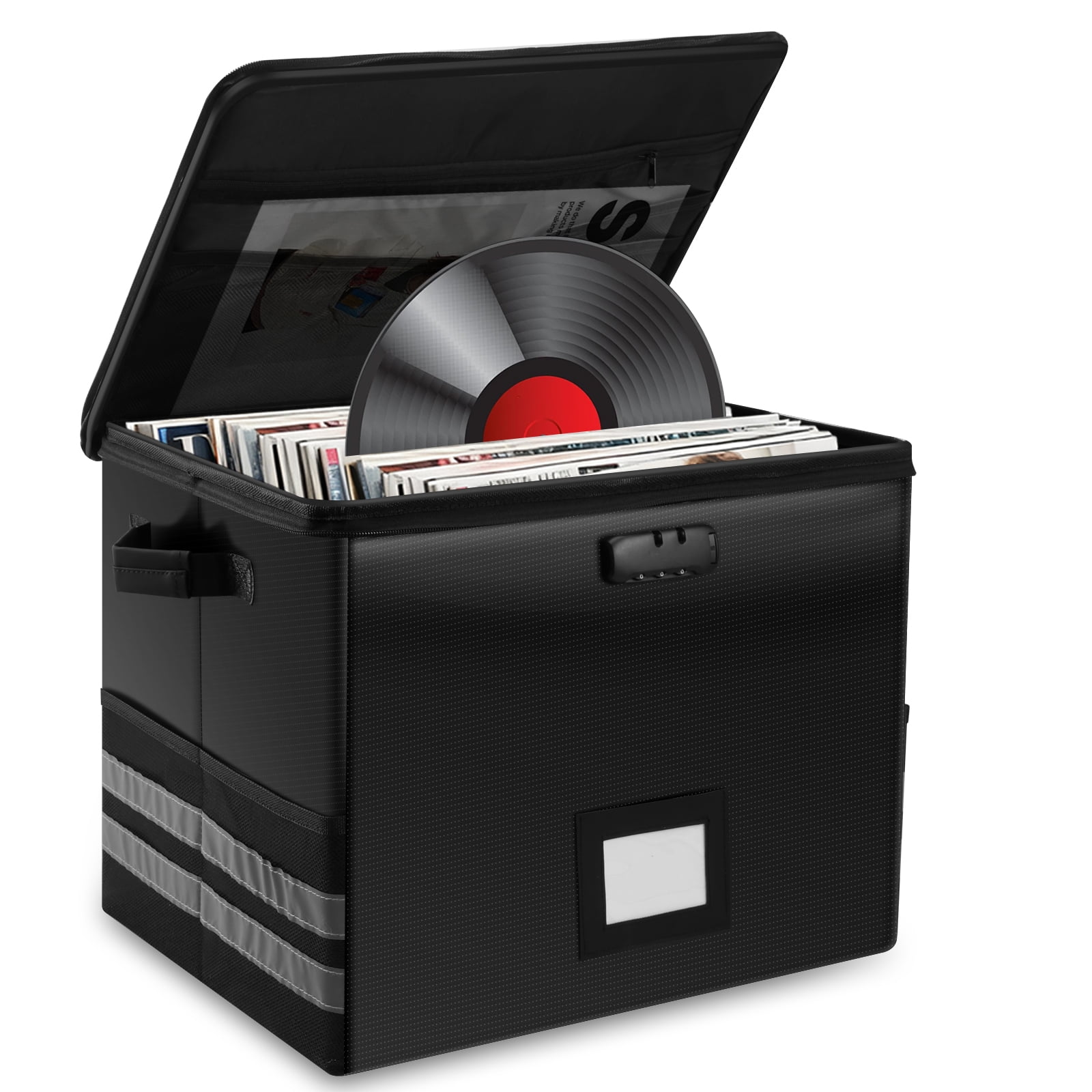 Large Vinyl Record Storage Box with Vinyl Fire and Water Resistant ...