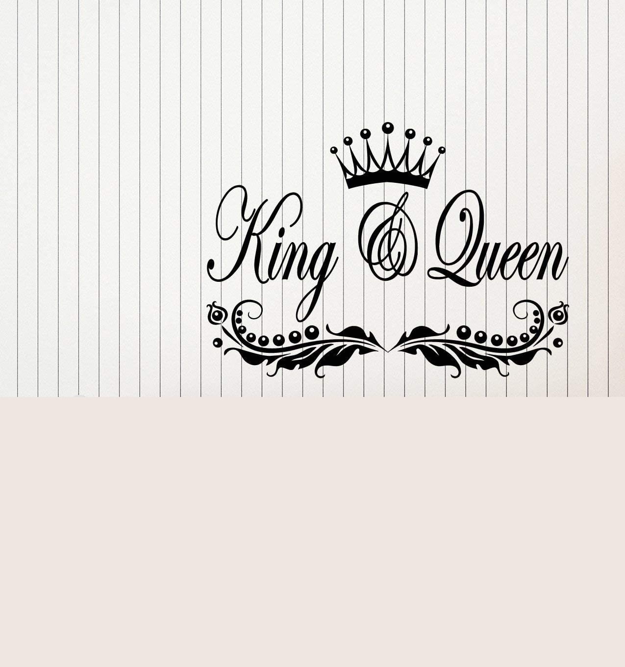 Large Vinyl Wall Decal Lettering Crown for King and Queen Bedroom Decor ...
