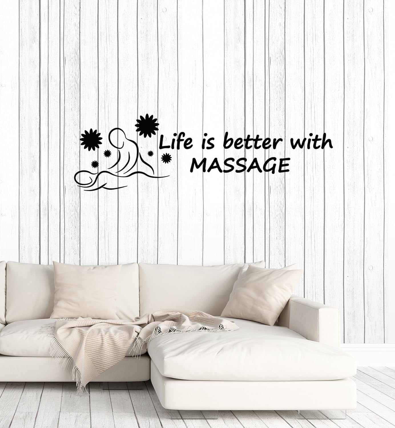Large Vinyl Wall Decal Massage Room Spa Salon Quote Saying Art Decor