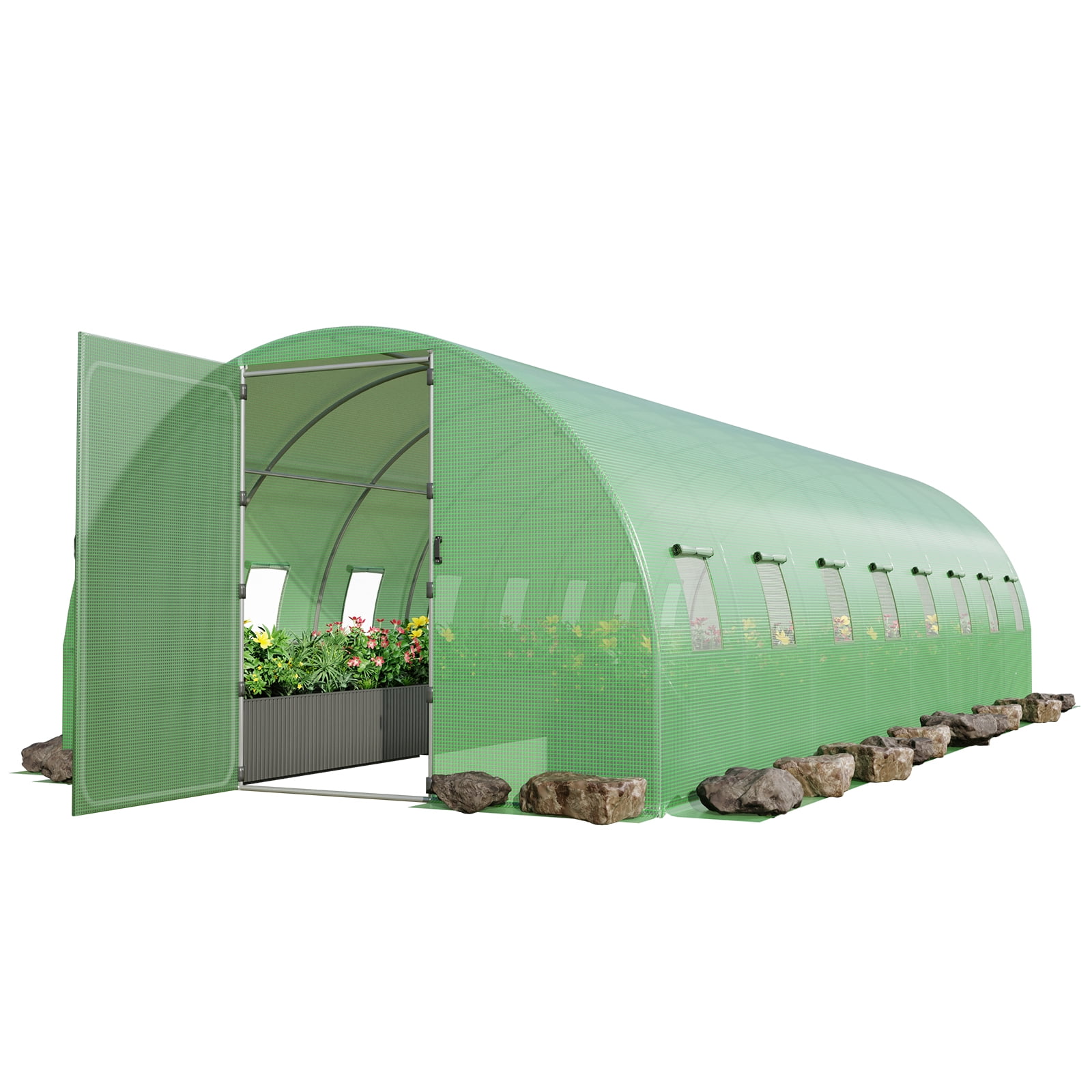 Large Walk-in Greenhouse for Outdoors, Heavy Duty High Tunnel Green ...