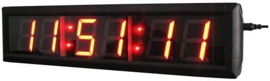 Large Wall Clock 2.3" High Character 6 Digits Red Color LED Digital Clock 12/24-Hour Display ...