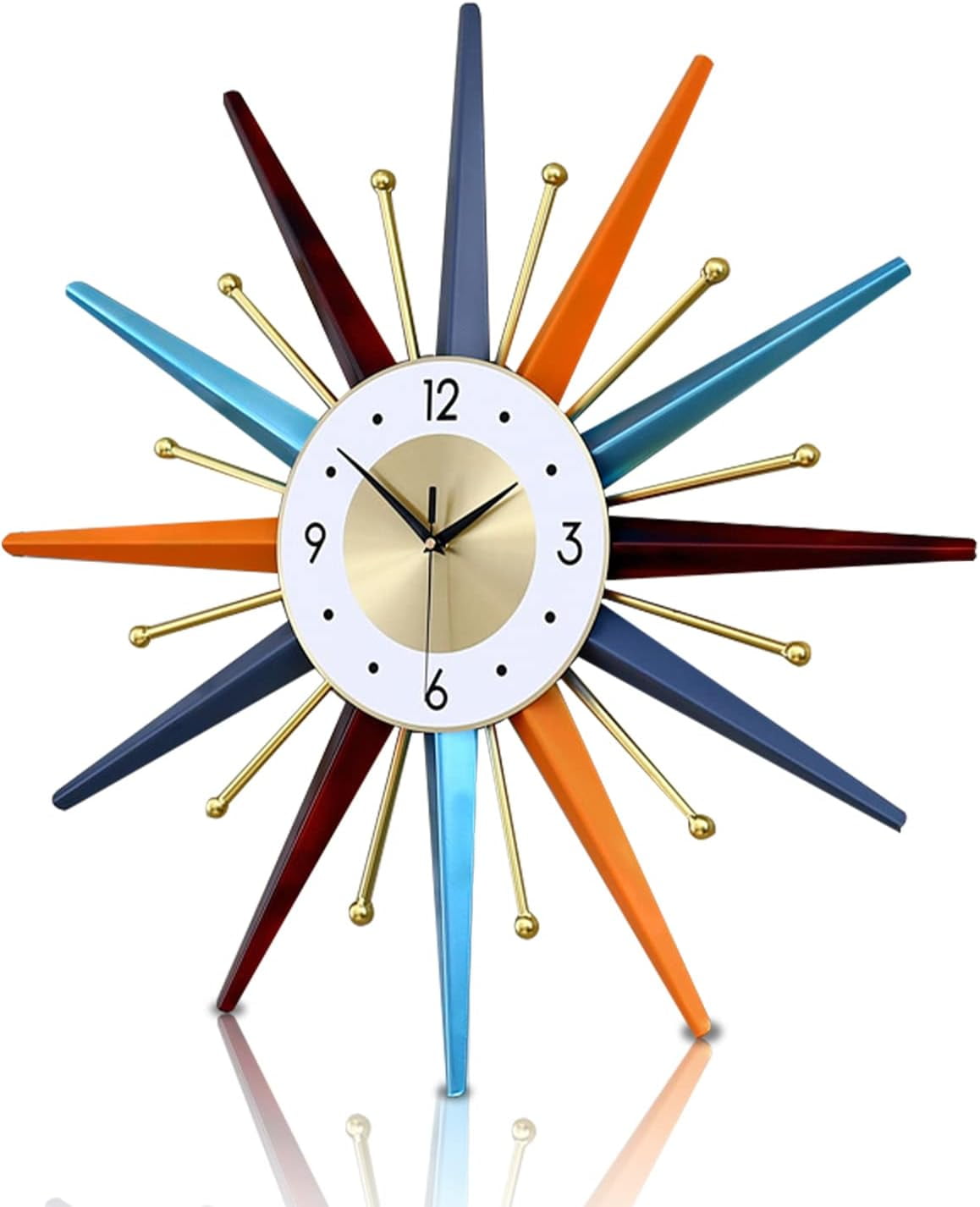 Large Wall Clock 22 Inch Mid Century Wall Clocks Starburst Clock Non ...