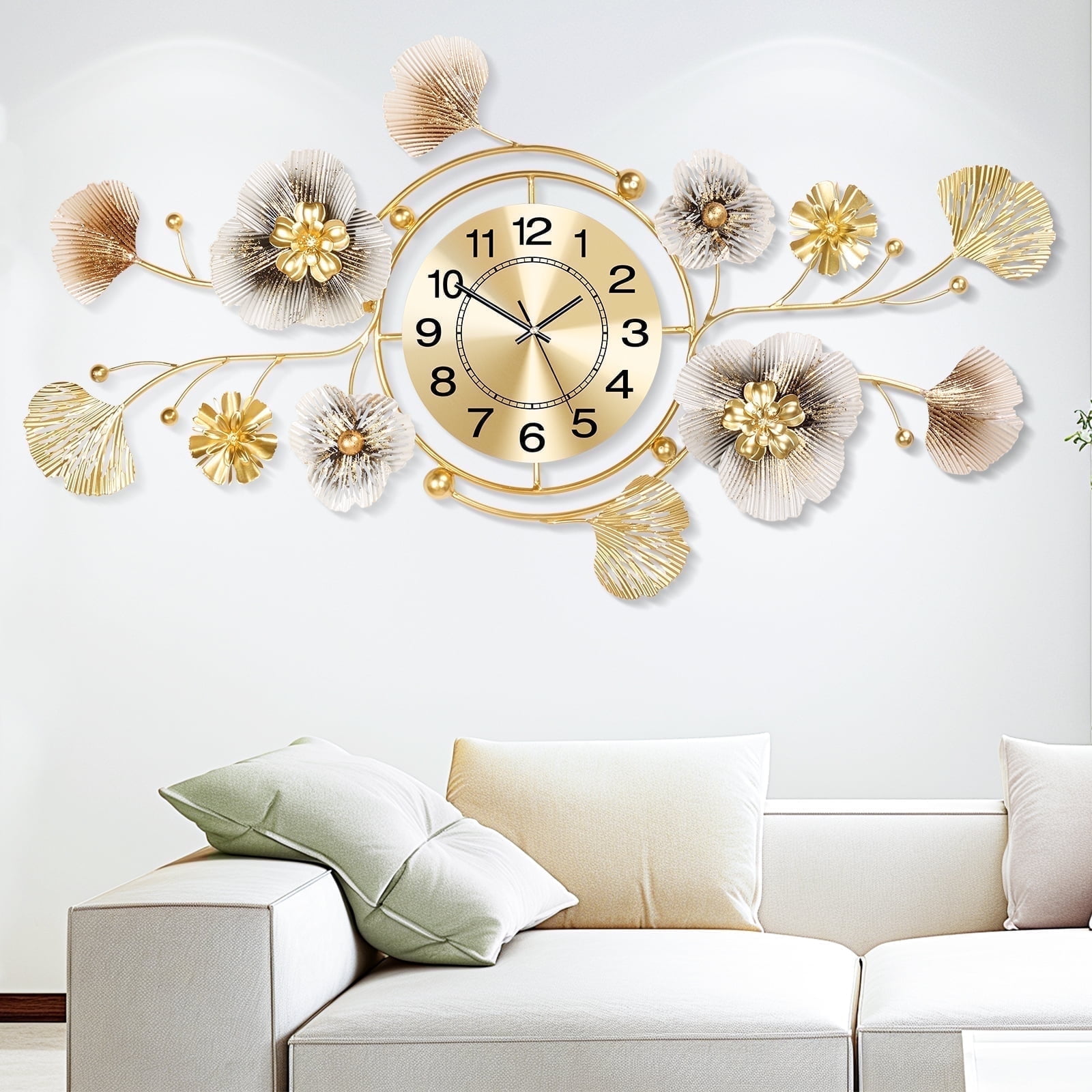 Wall Clock,Large Wall Clock,Silent Wall Clocks Battery Operated, Metal ...