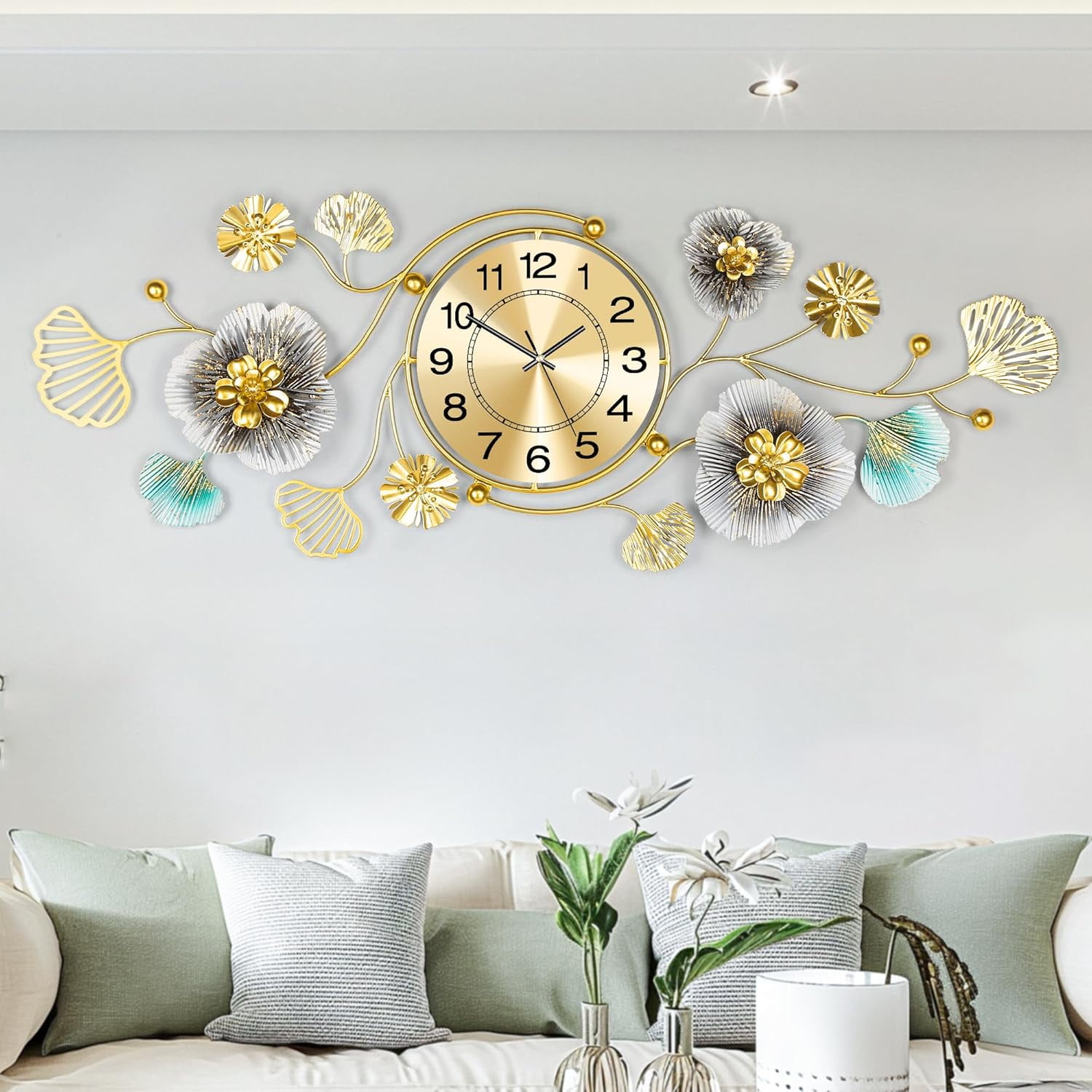 Large Wall Clock, Wall Clocks for Living Room Decor, with Silent ...