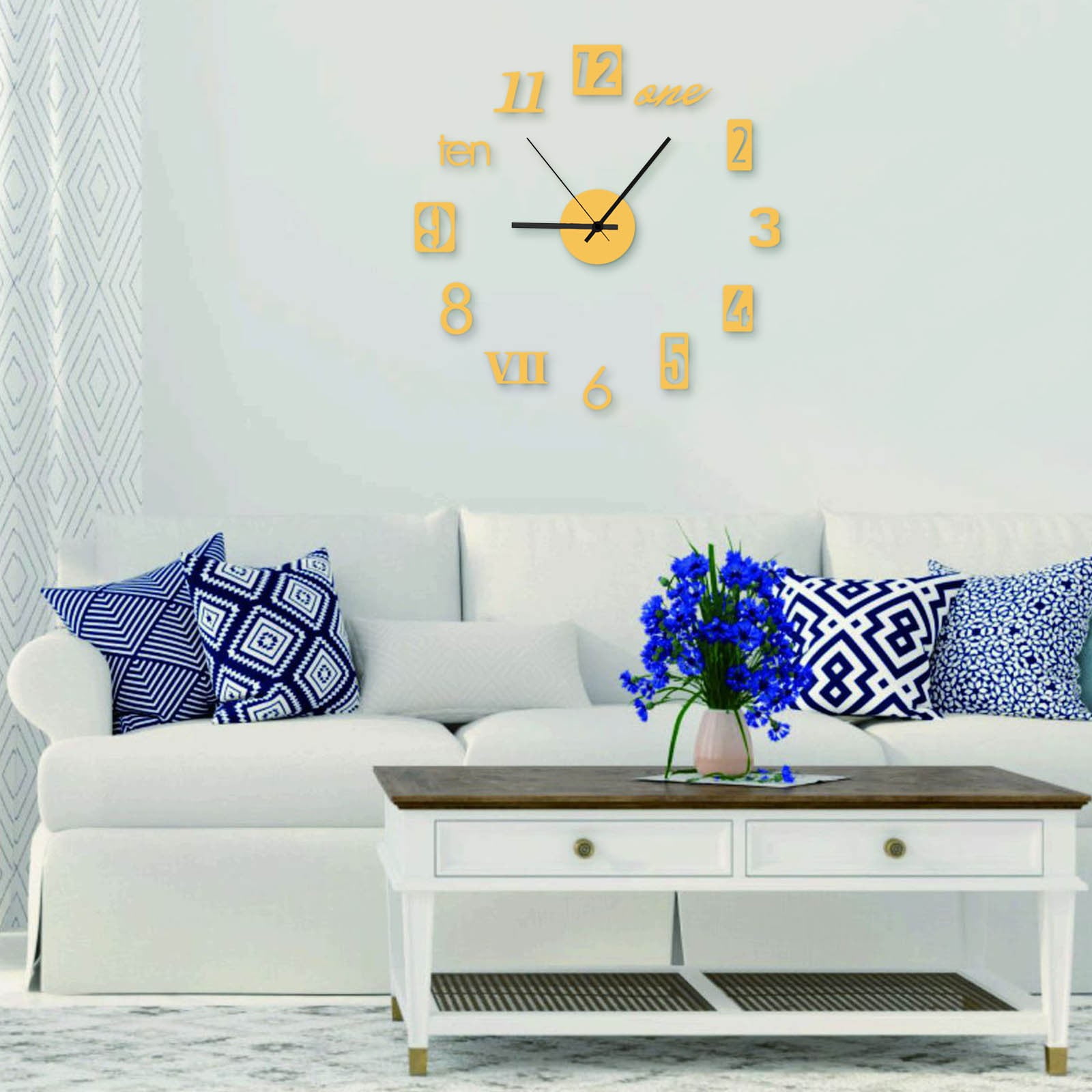 Large Wall Clock Watch Wall Decals Wall Sticker DIY Sticker Wall Clocks ...