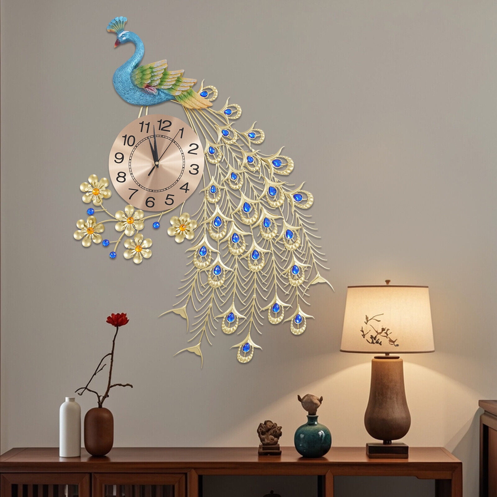 Large Wall Clock for Living Room Decor - Modern Wall Clock with Silent ...