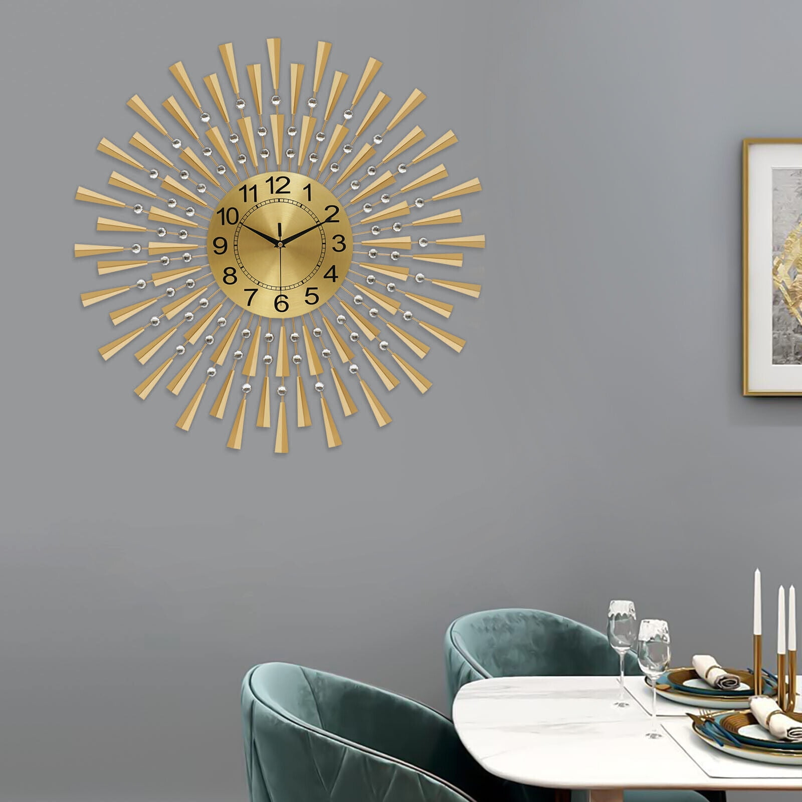 Large Wall Clocks for Living Room Decor Modern Gold Silent Wall Clock ...