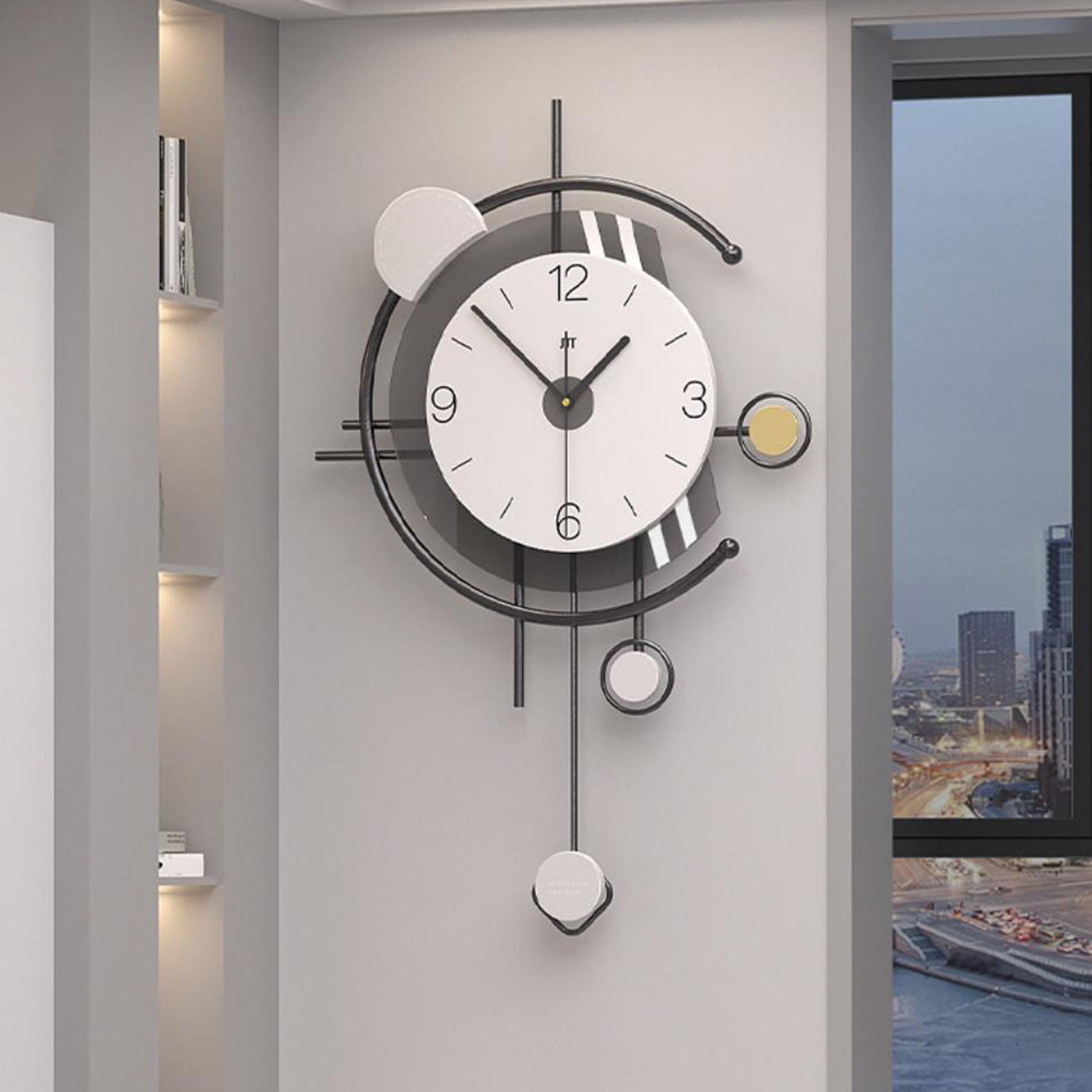 Large Wall Clocks for Living Room, Fashionable 3D Metal Silent Quartz ...