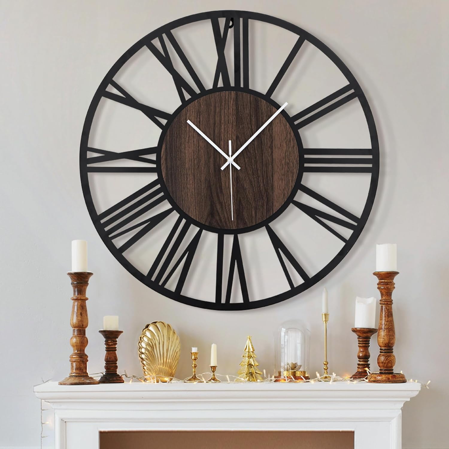 Large Wall Clocks for Living Room,Silent,Non Ticking,Battery Operated ...