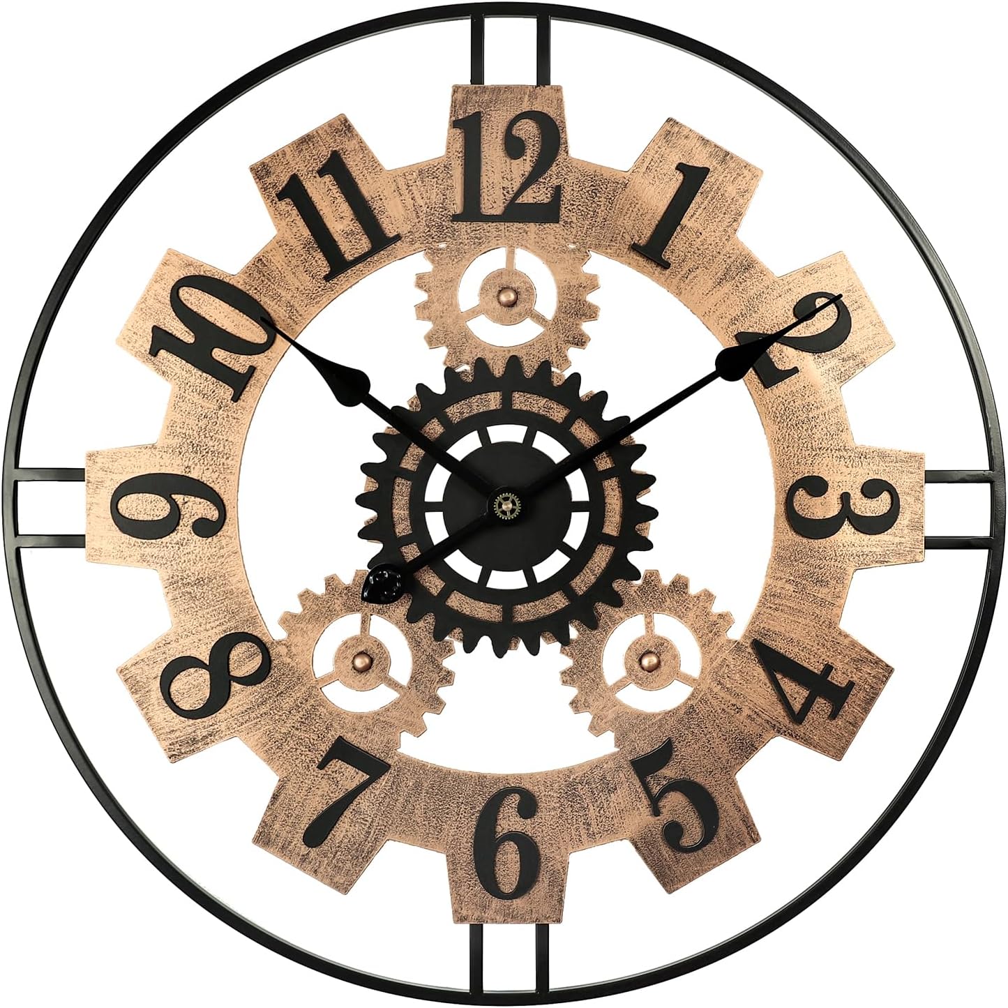 Large Wall Clocks Vintage Mid Century Oversized Modern Gold Gears ...