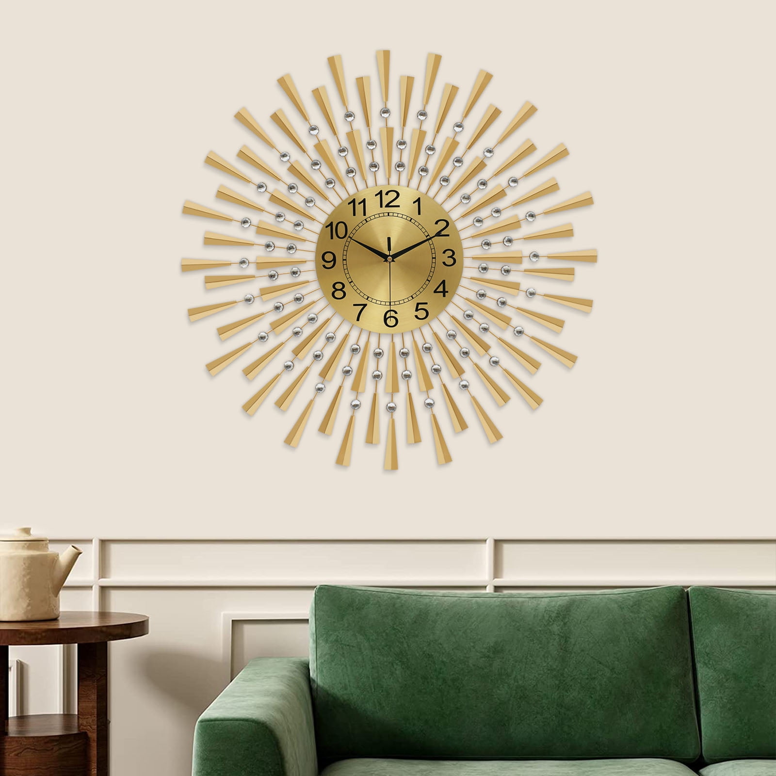 Large Wall Clocks for Living Room Decor Modern Gold Silent Wall Clock ...