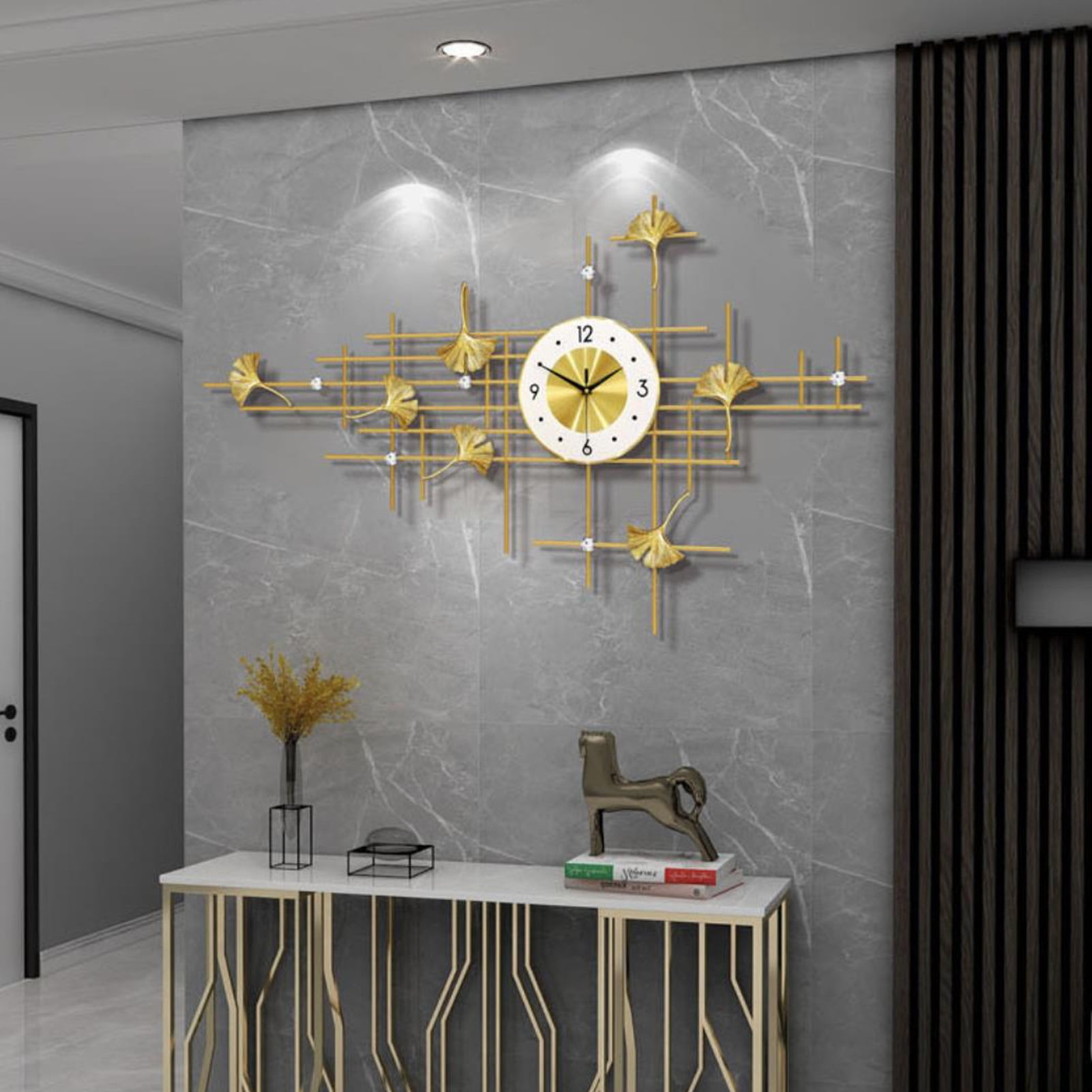Large Wall Clocks for Living Room,Metal Clock Art Fancy Decoration ...