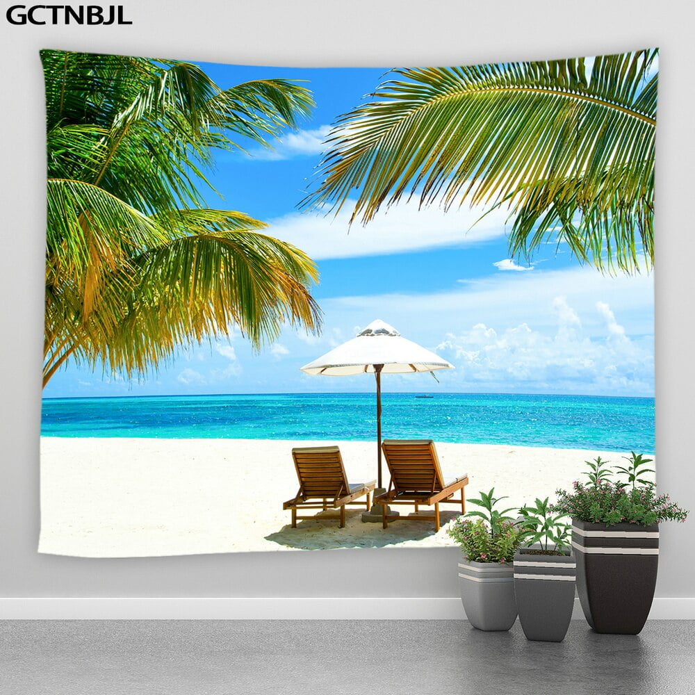 Large Wall Hanging Tapestry Sunlight Beach Ocean Scenery Tapestries ...