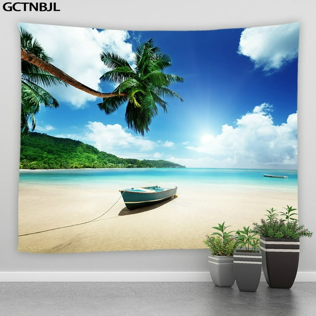 Large Wall Hanging Tapestry Sunlight Beach Ocean Scenery Tapestries ...