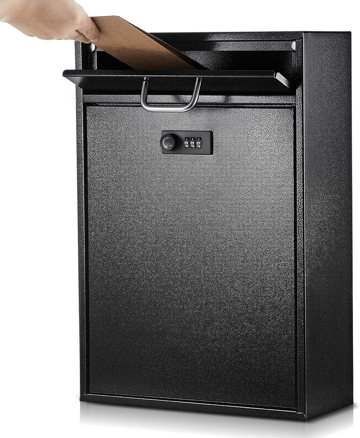 Large Wall Mount Mailbox with Combination Lock - Outdoor Security ...