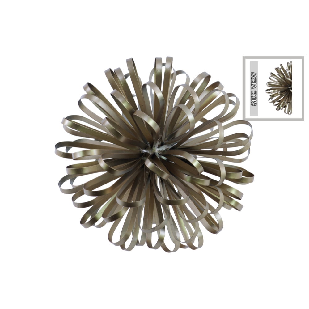 Large Wall decor Ball of Looped Ribbon Sculpture-Gold-Benzara - Walmart.com