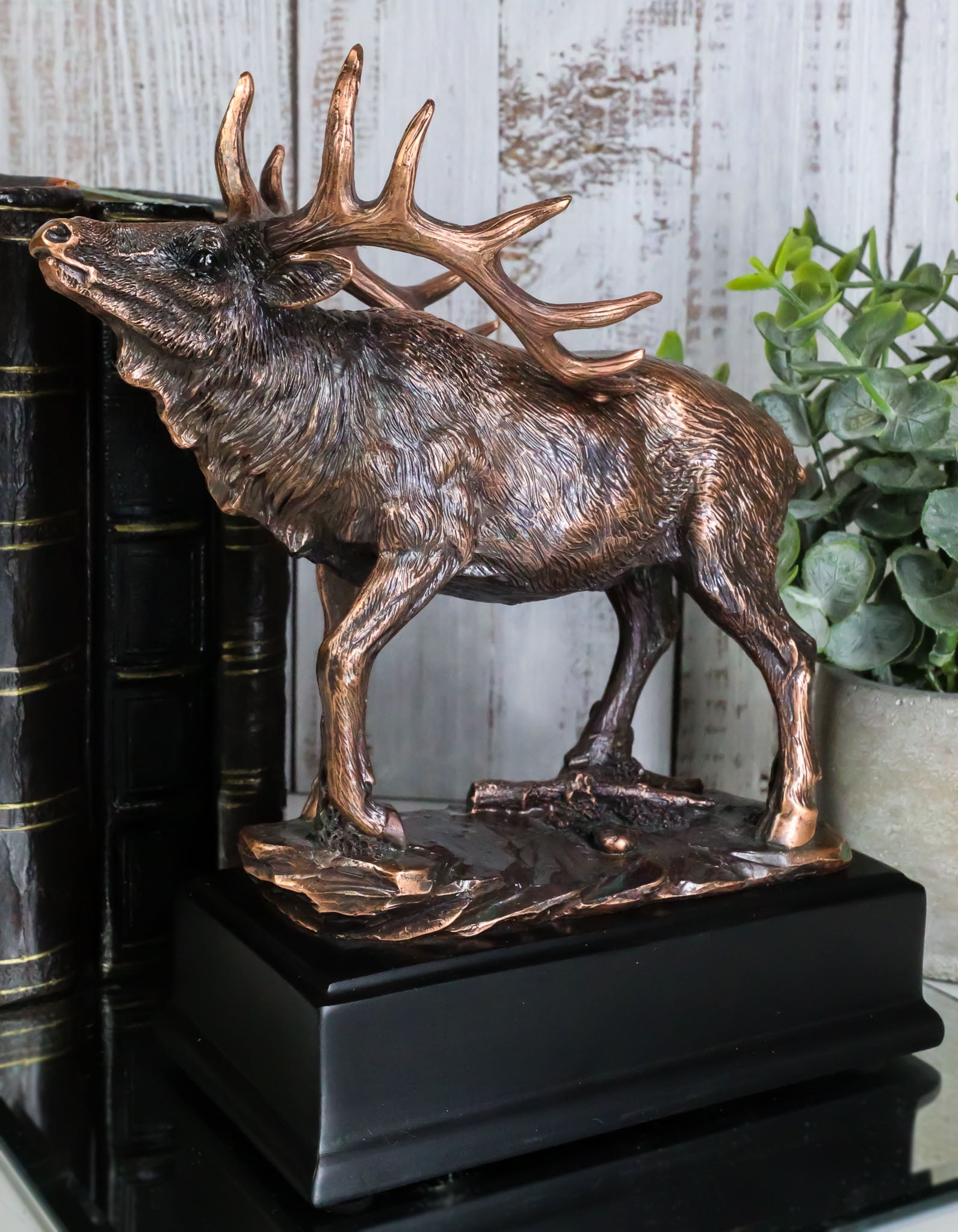 Large Wapiti Bull Elk Deer Rustic Bronze Electroplated Finish Statue ...