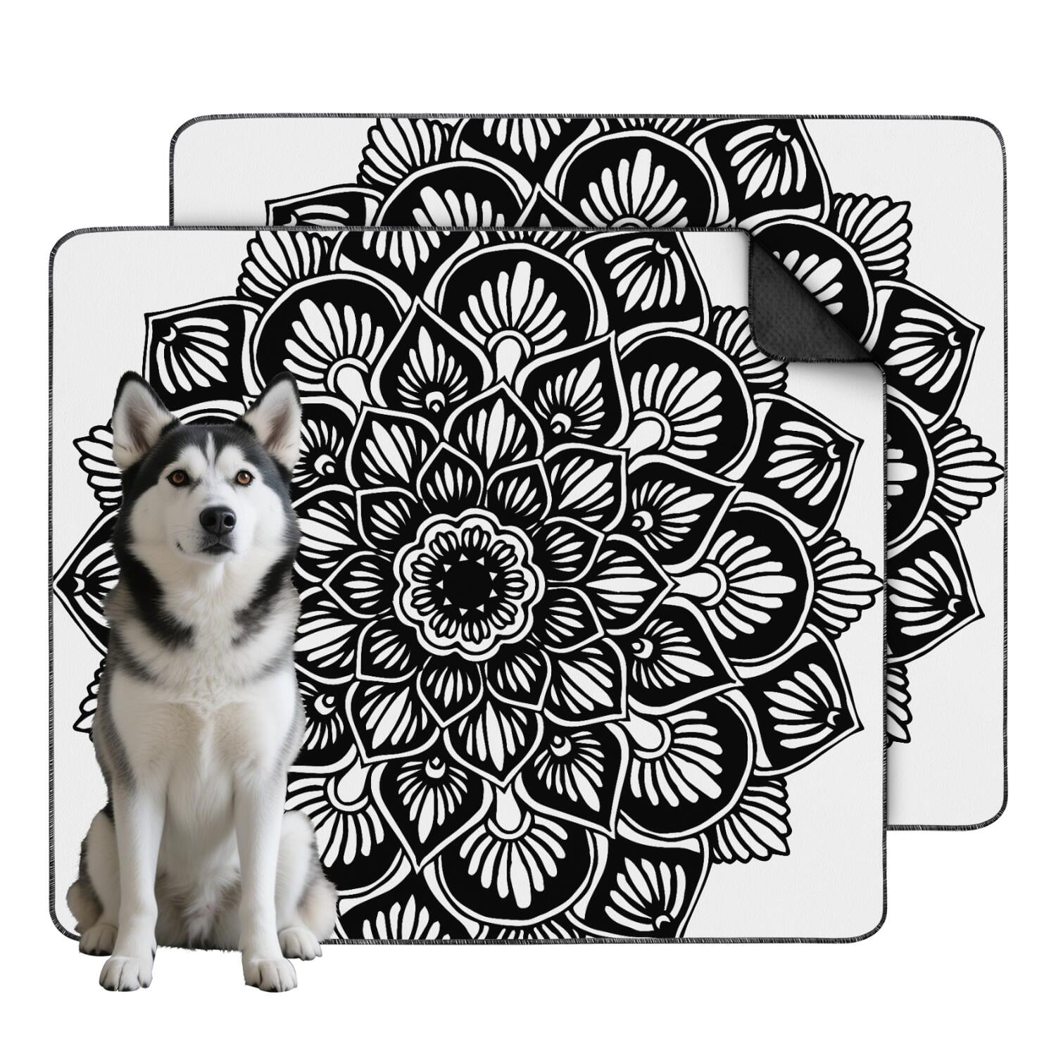 Large Washable Dog Pee Pads, 35" x41" Mandala Design, Built to Handle ...