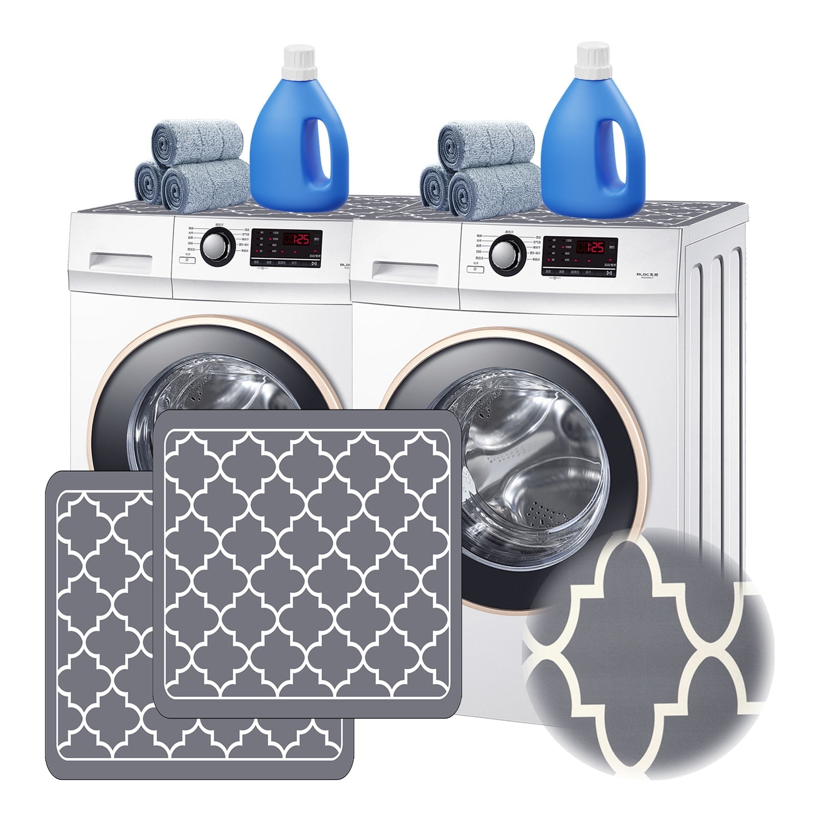 Large Washer and Dryer Covers 2PCS Washing Machine Top Cover Pads Anti ...