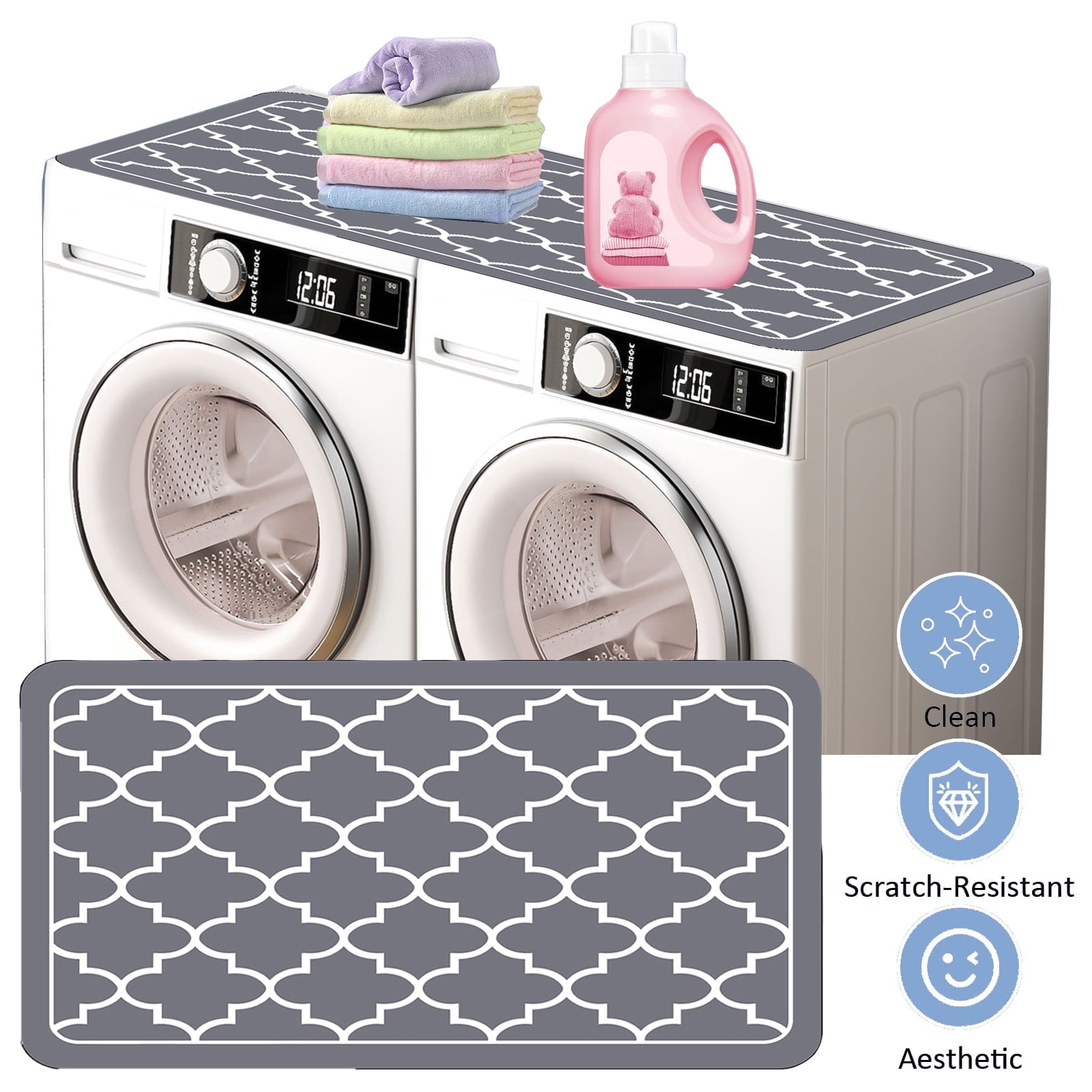 Large Washer and Dryer Covers 54" x 27.5" Washing Machine Top Cover ...