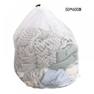 Mainstays Heavy-Duty Black Polyester Mesh Laundry Bag with Carry Strap ...