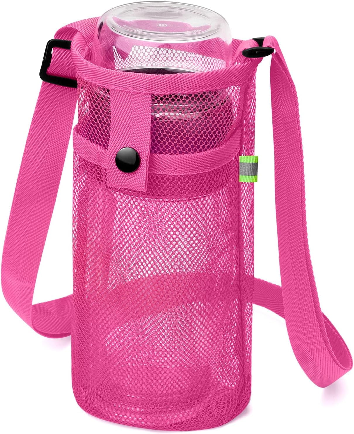 Large Water Bottle Bag with Strap, Big Mesh Water Bottle Holder ...