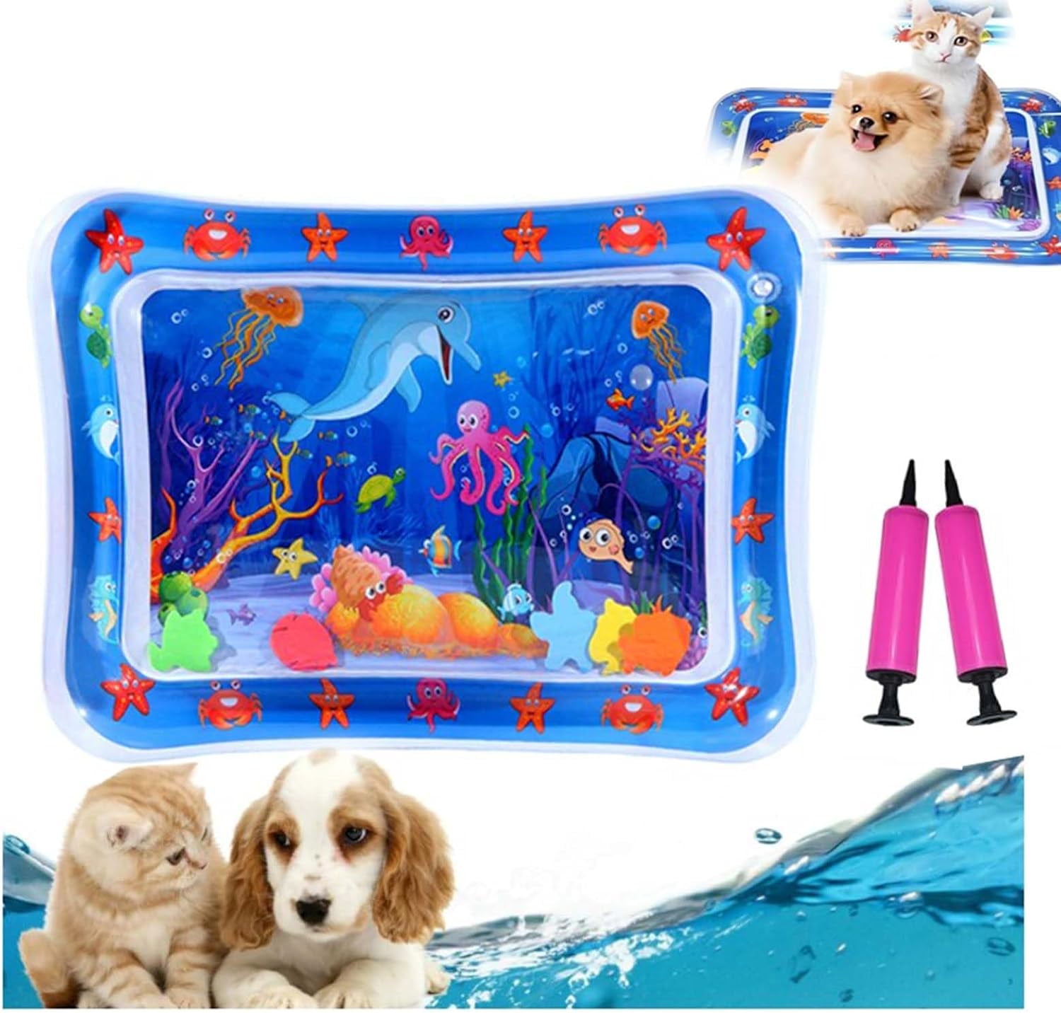 Large Water Sensory Play Mat for Cats, Pet Water Sensory Play Mat ...