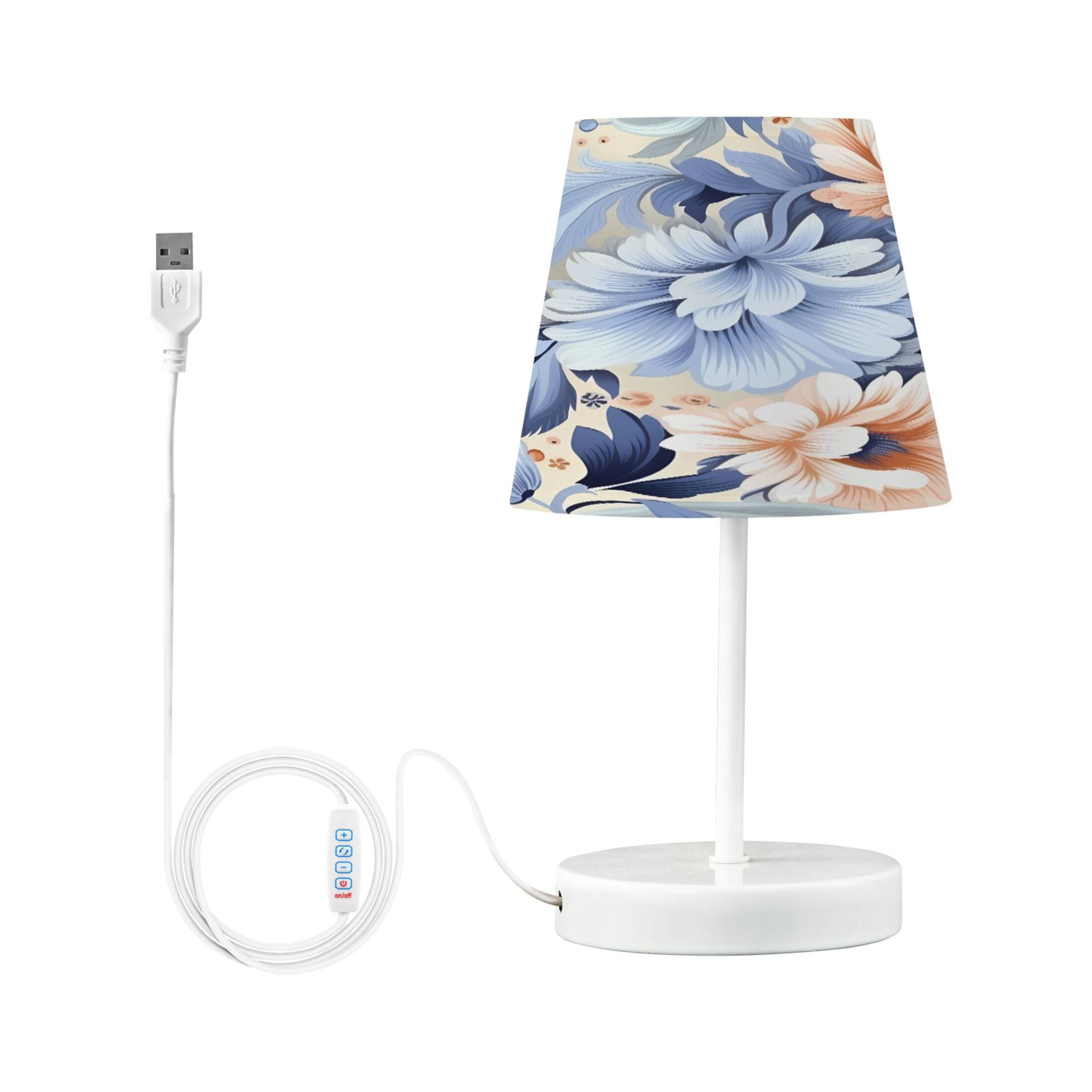 Large Watercolor Flower Desk Lamp LED Table Nightstand Lamps with 3 ...